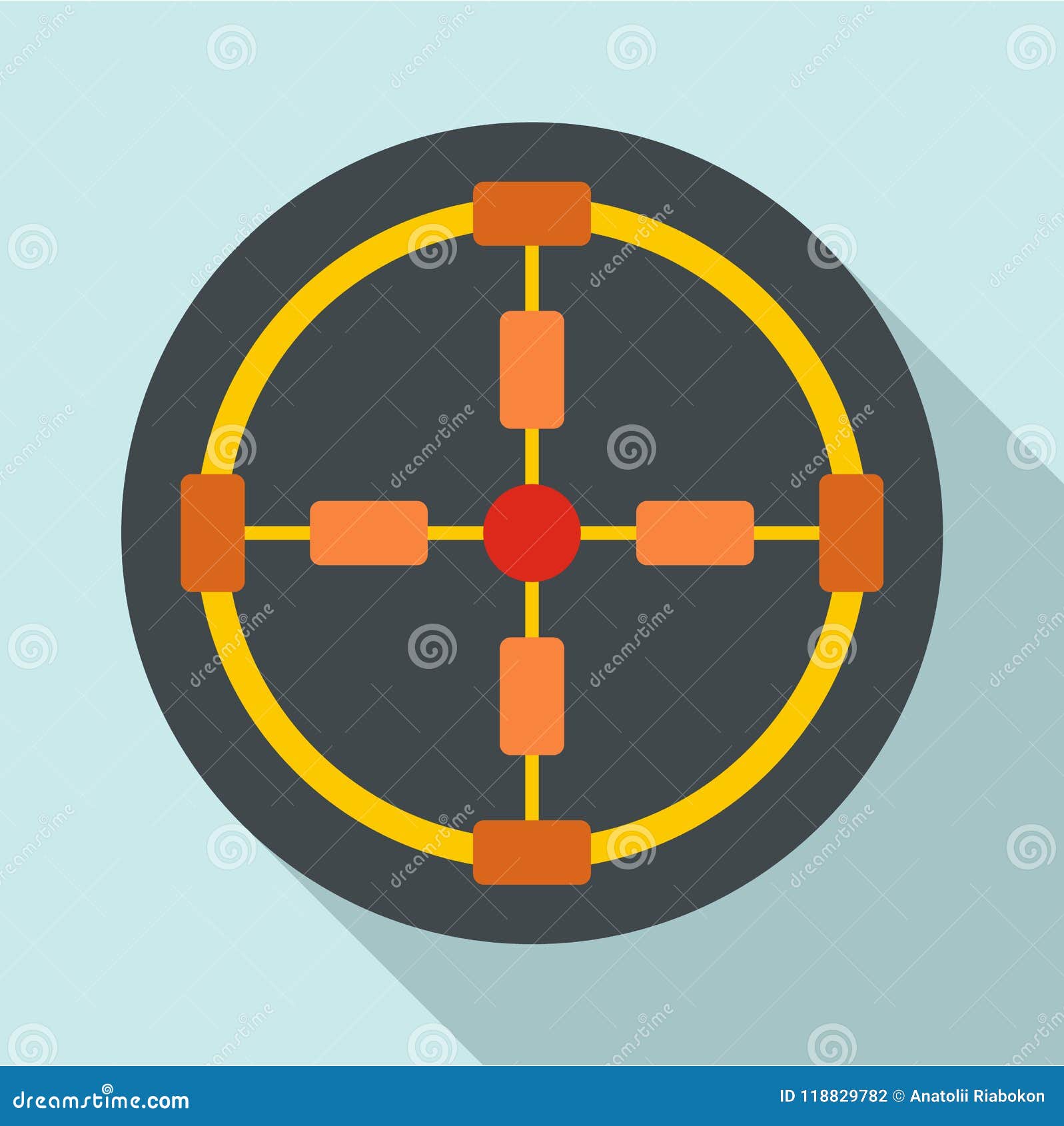 Gun aim icon, flat style stock vector. Illustration of isolated - 118829782
