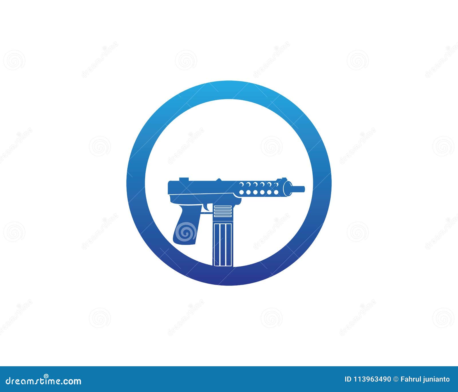 Gun Army Logo Design Illustration Stock Vector - Illustration of ...