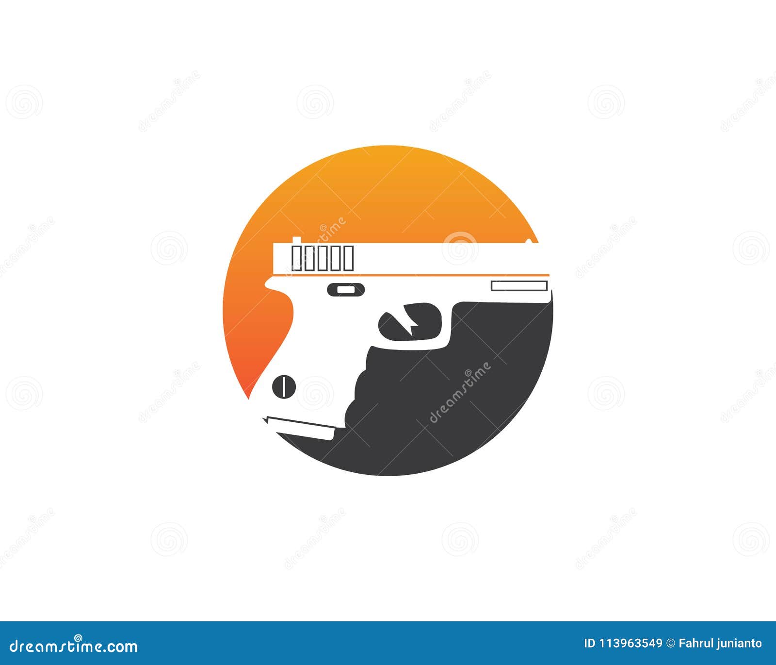 Gun Army Logo Design Illustration Stock Vector - Illustration of ...