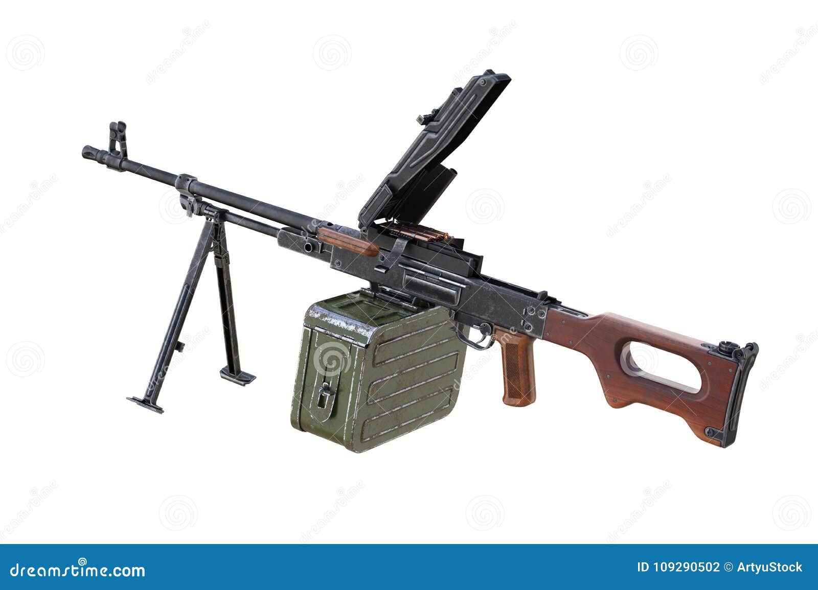 Gun automatic firearm stock illustration. Illustration of bipod - 109290502