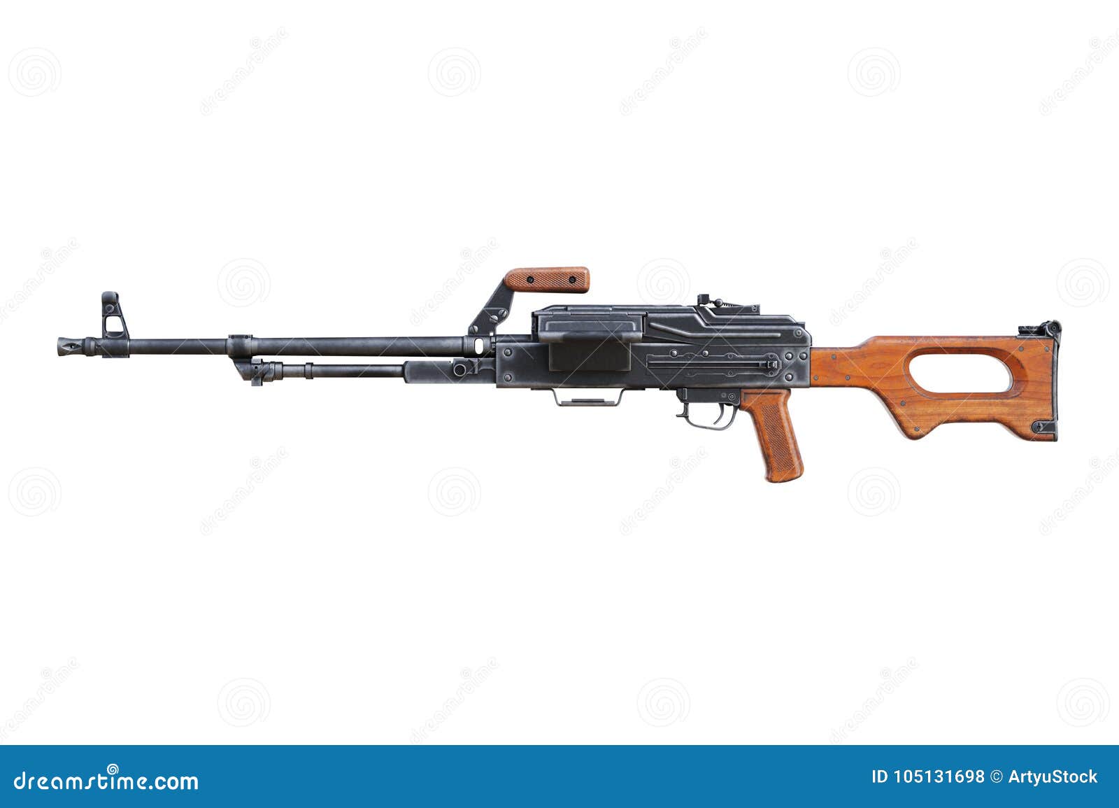 Gun Automatic Rifle, Side View Stock Illustration - Illustration of ...