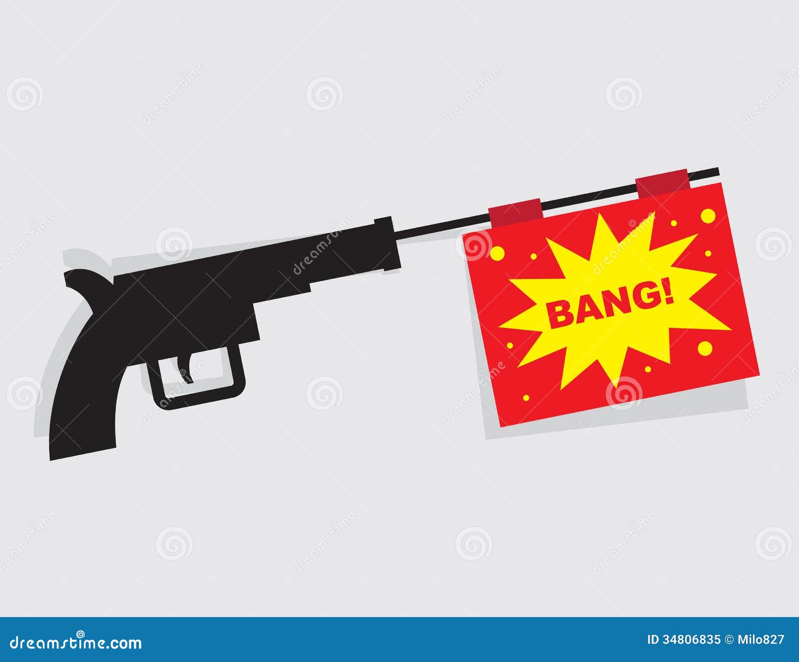 Gun Bang Message stock vector. Illustration of shoot - 34806835