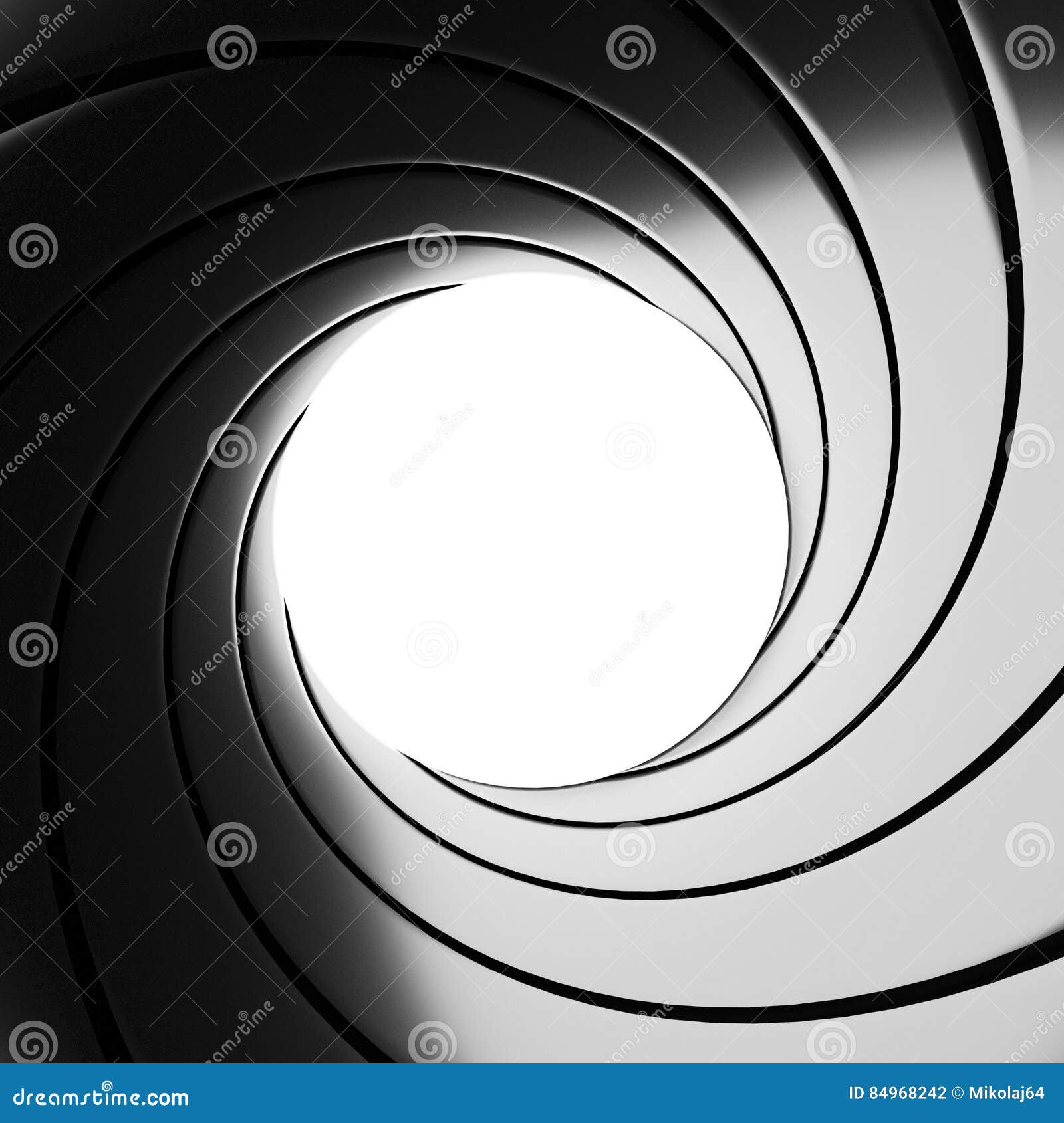 Gun Barrel Effect A Classic Theme Black And White Vector Illustration ...