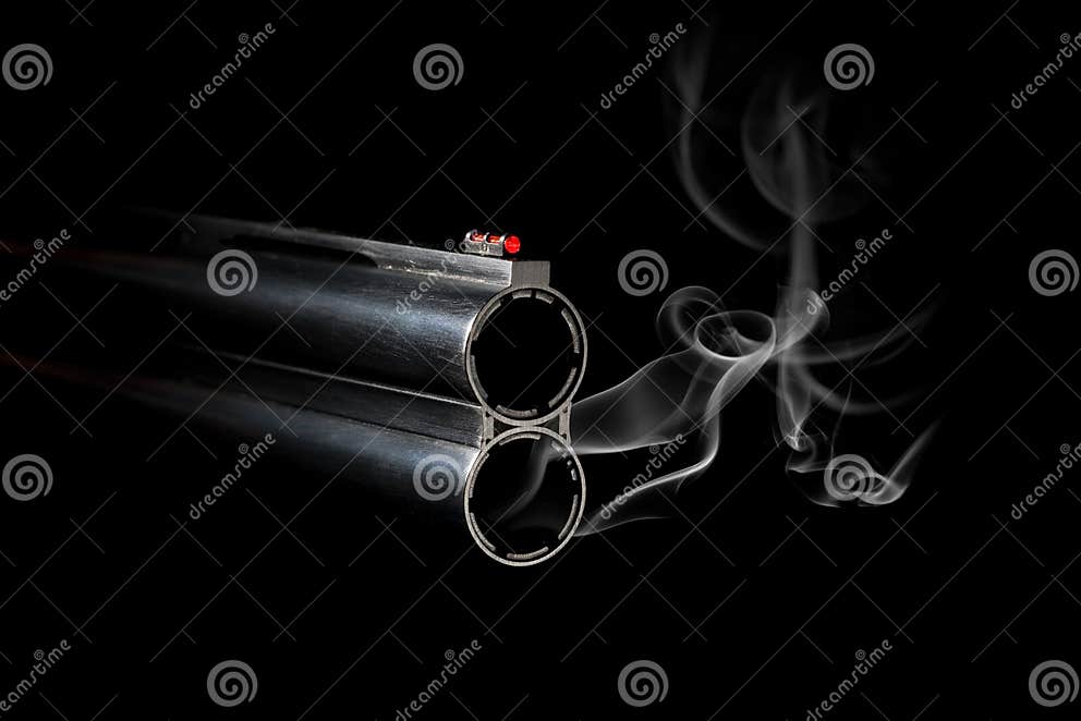 Gun Barrel with Smoke stock image. Image of military - 12223021