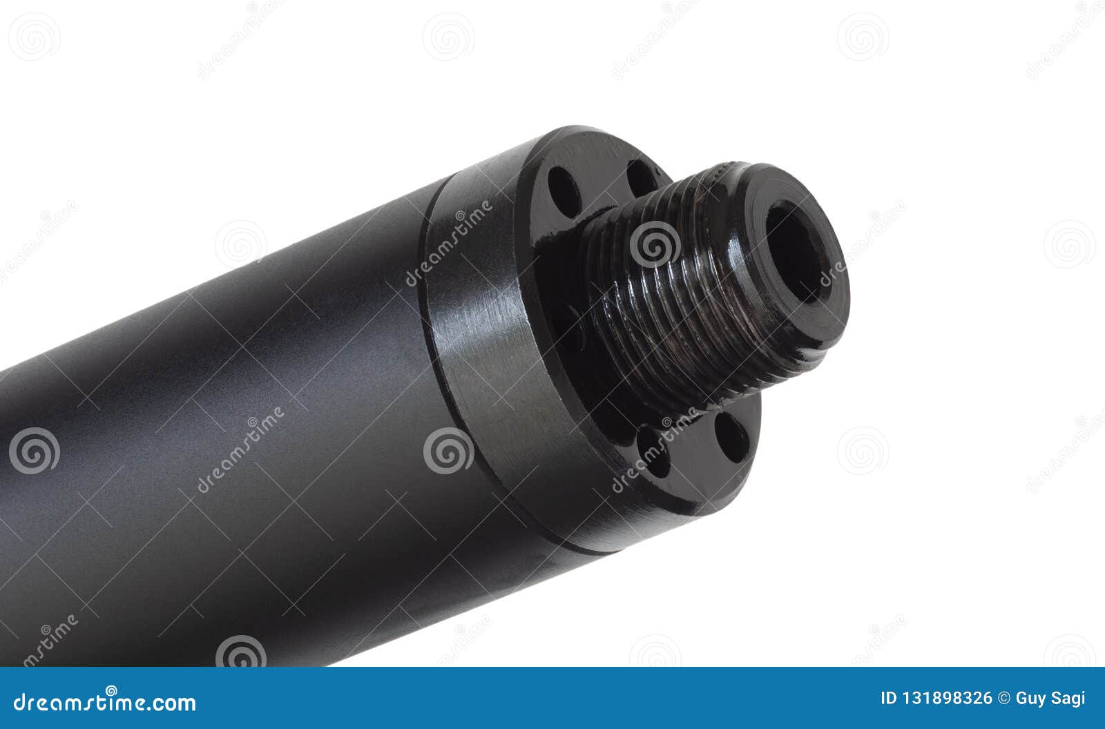 Gun barrel threads stock photo. Image of white, suppressor - 131898326