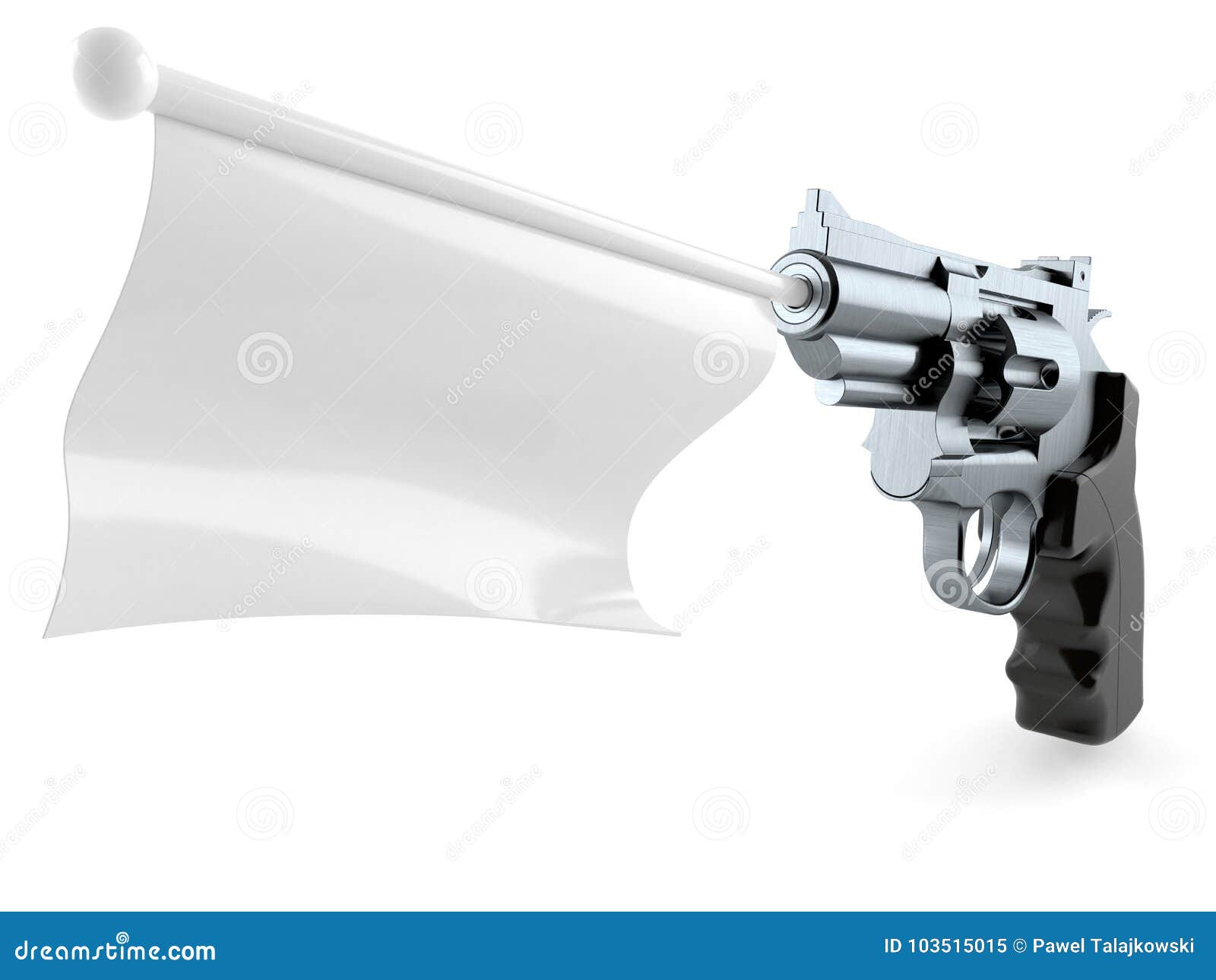 Gun with blank flag stock illustration. Illustration of space - 103515015