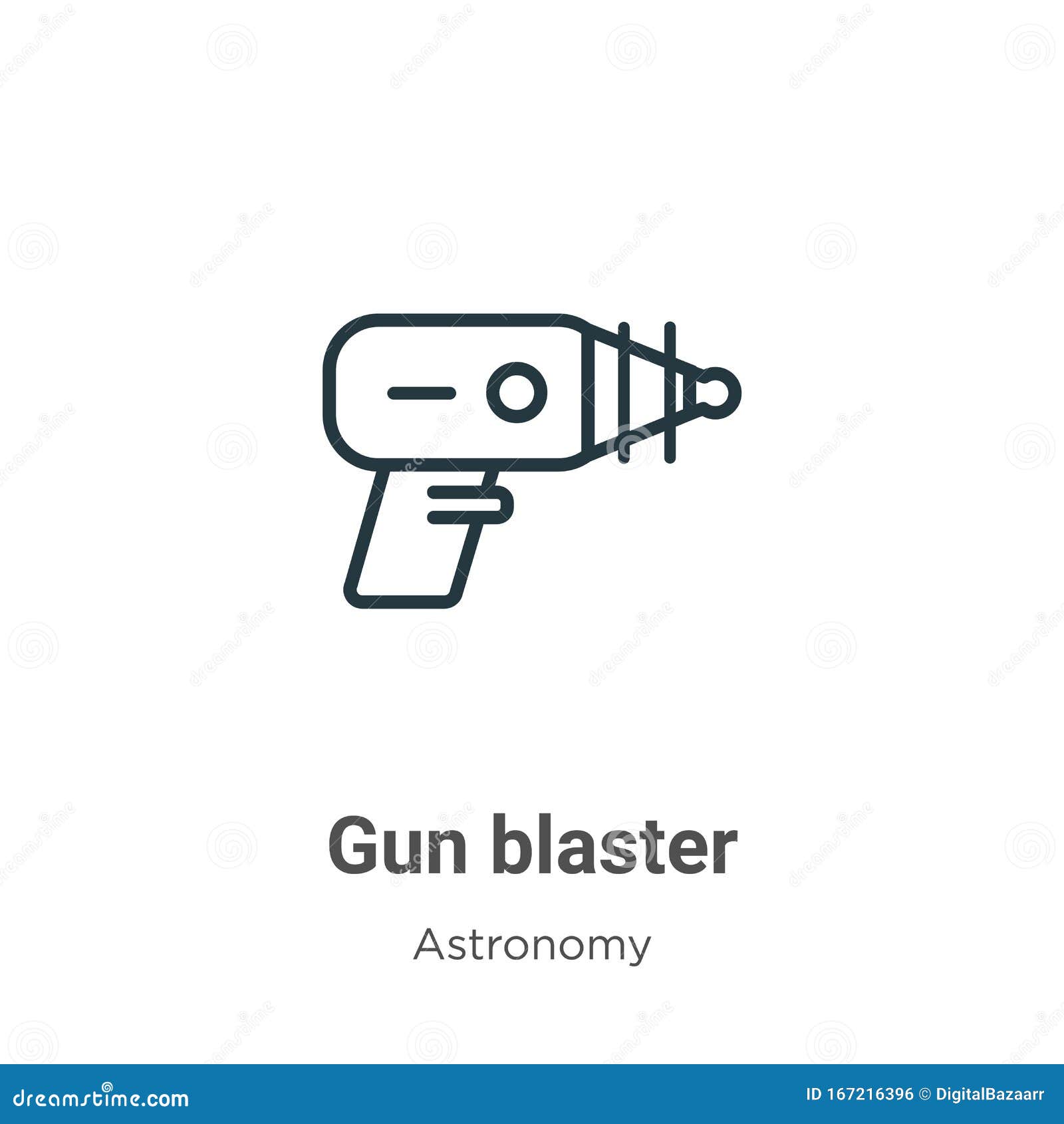 Gun Blaster Outline Vector Icon. Thin Line Black Gun Blaster Icon, Flat ...