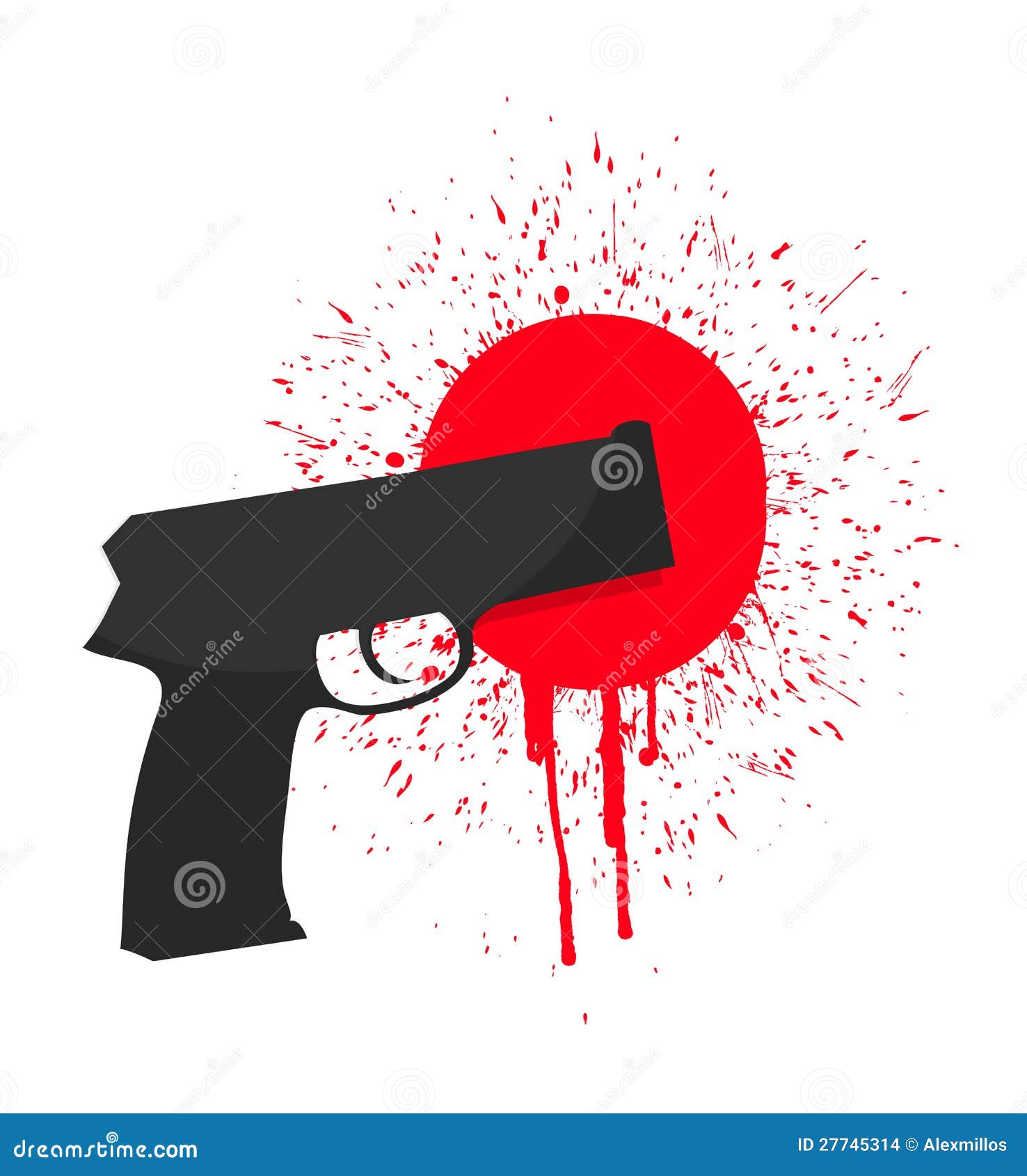 Gun and blood stock illustration. Illustration of danger - 27745314