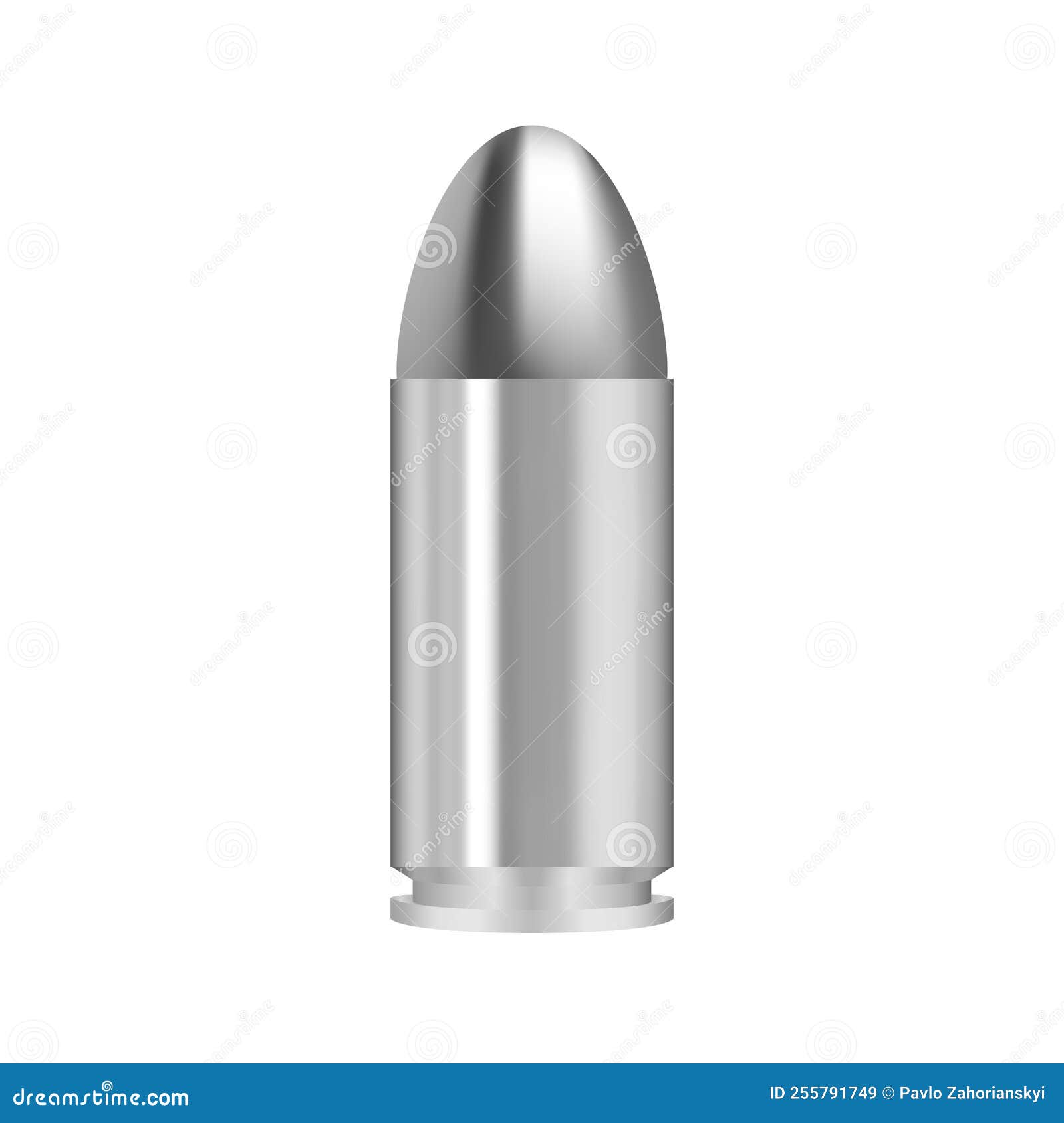 Gun Bullet Vector Isolated Illustration. 9 Mm Stock Vector ...