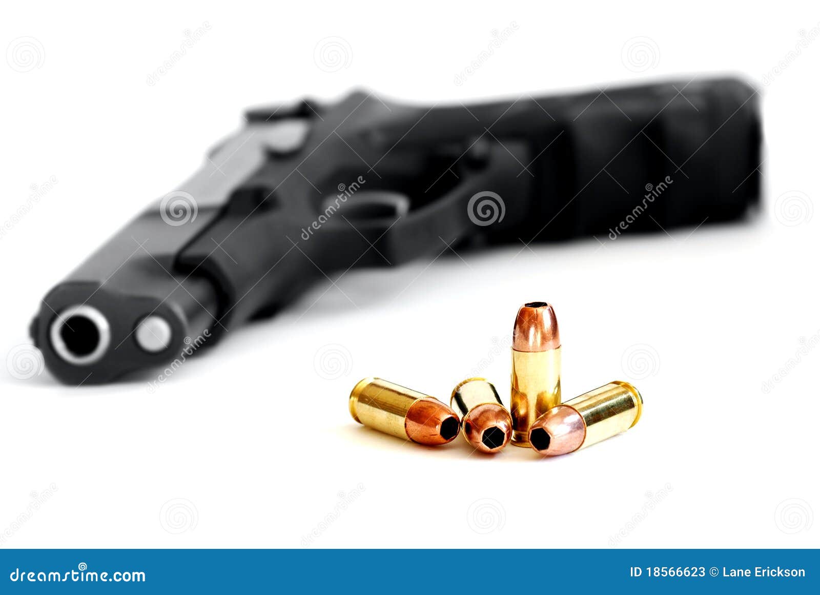 Gun with Bullets in Front stock image. Image of isolated - 18566623