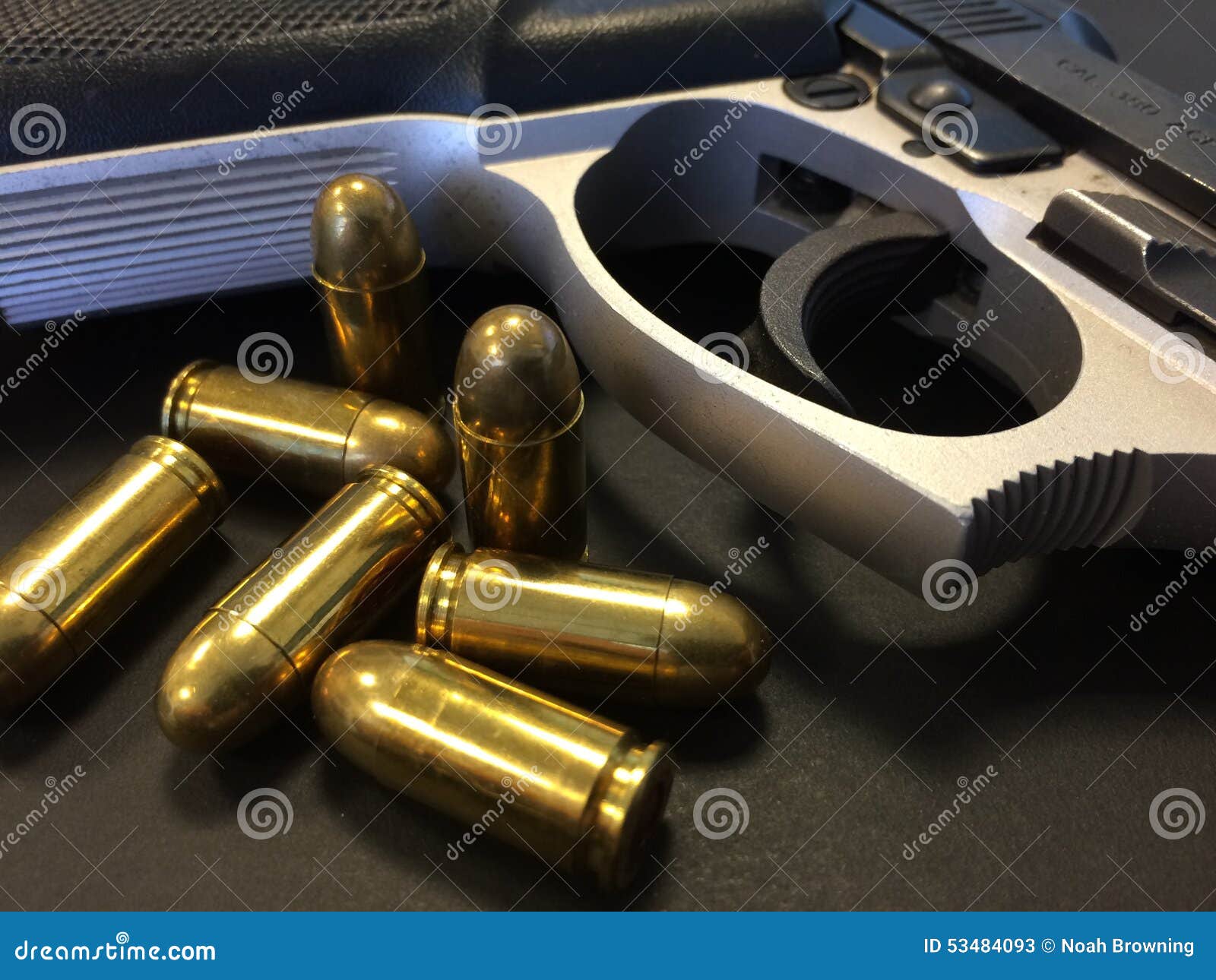 Gun and Bullets stock image. Image of clip, automatic - 53484093