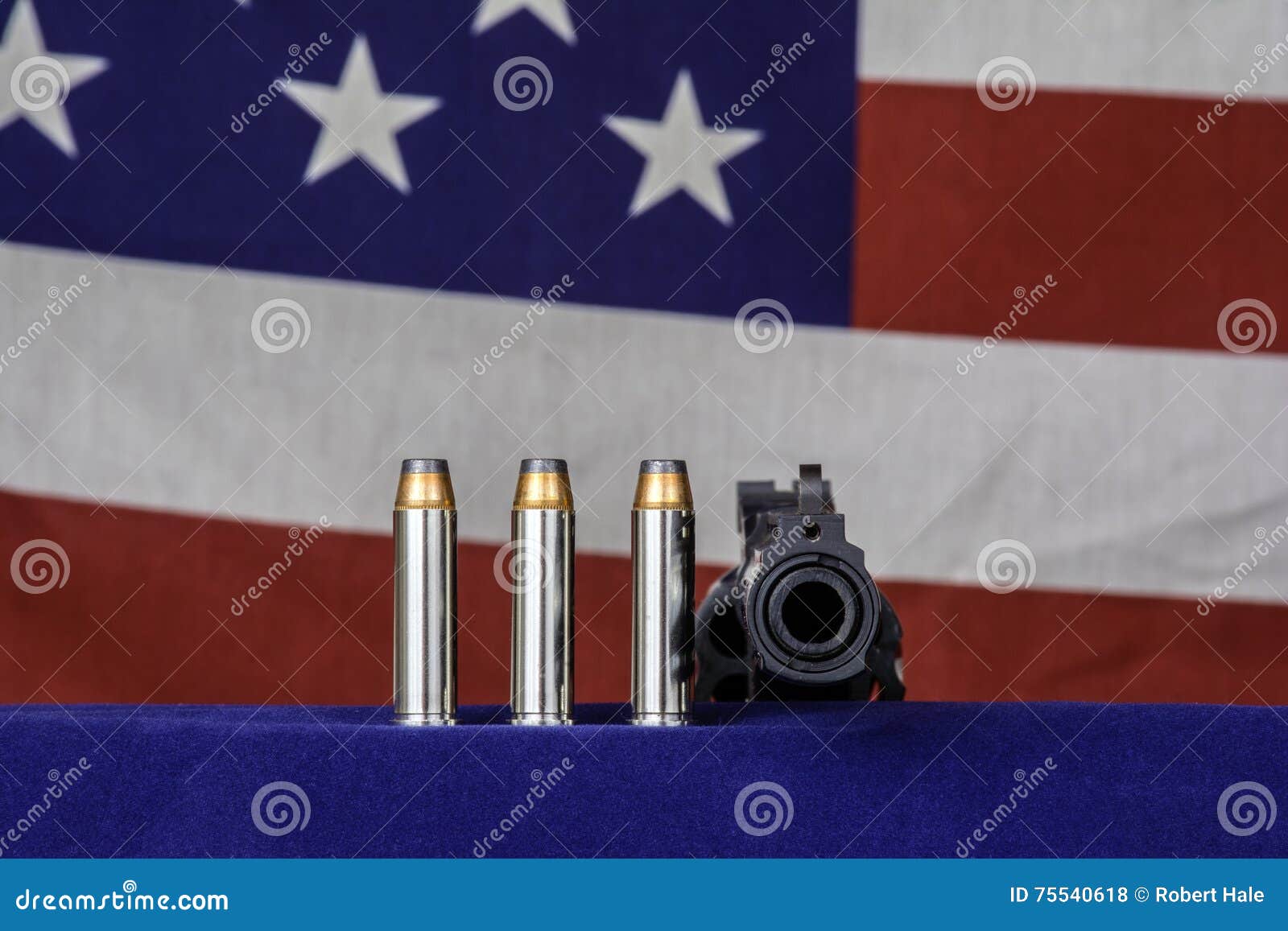 Gun and Bullets stock photo. Image of american, blue - 75540618
