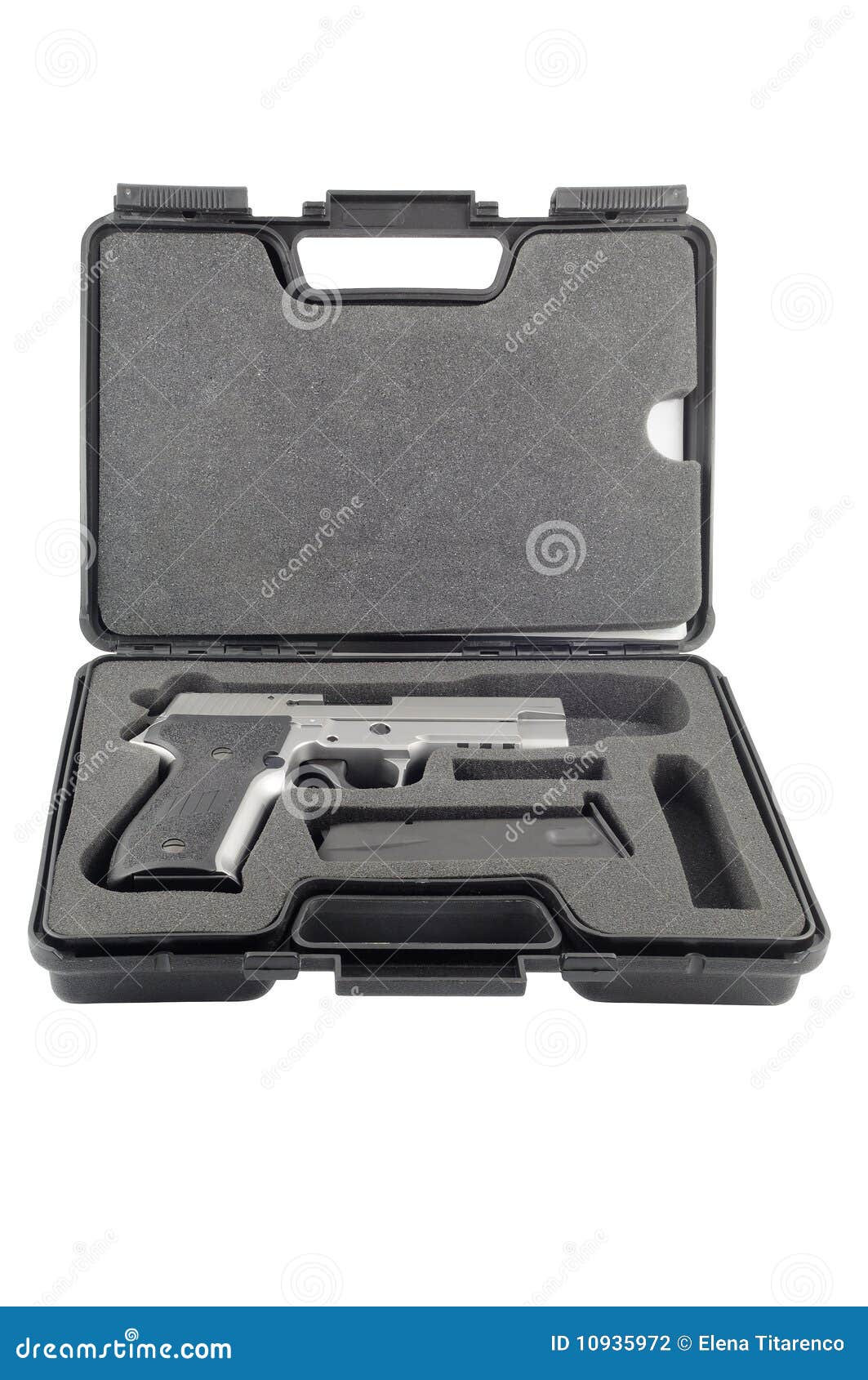 Gun in the case stock photo. Image of isolated, automatic - 10935972