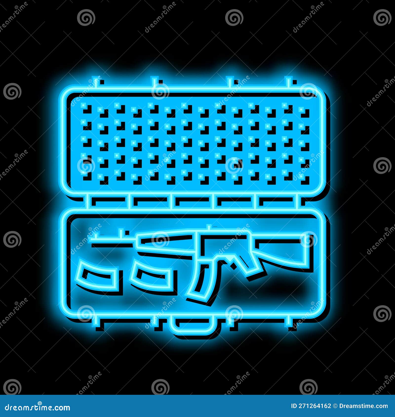 Gun Case Neon Glow Icon Illustration Stock Vector - Illustration of ...