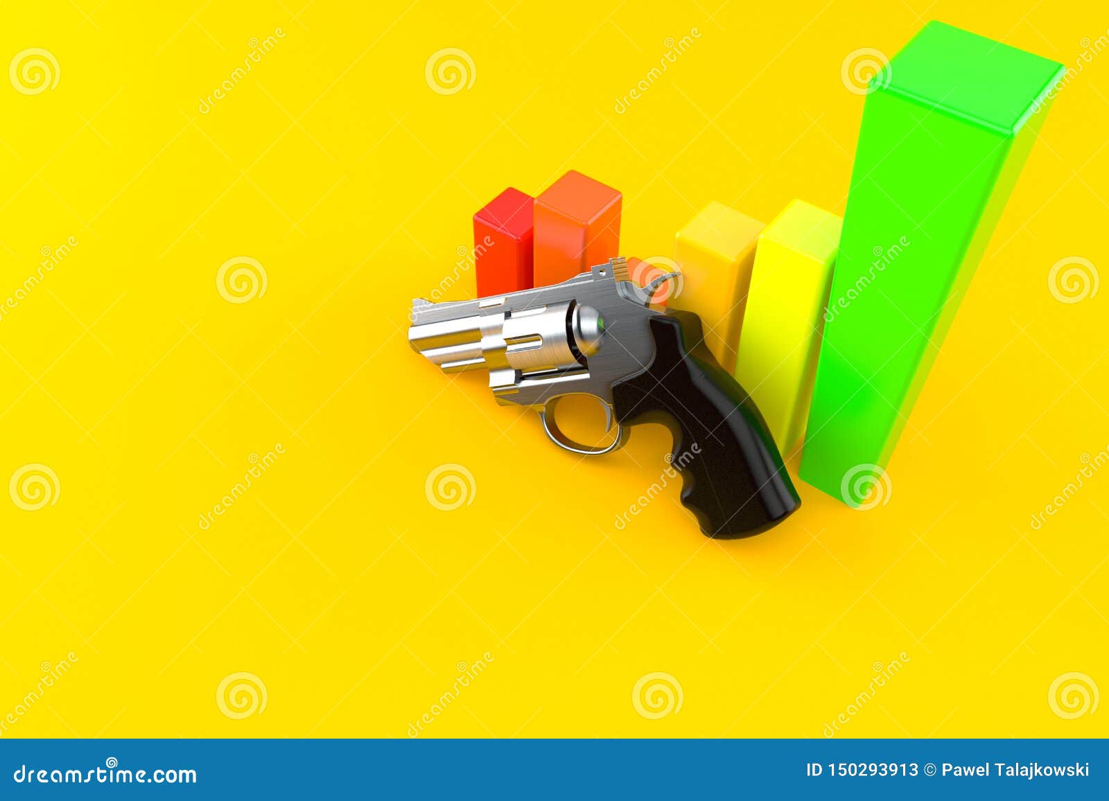 Gun with chart stock illustration. Illustration of grow - 150293913
