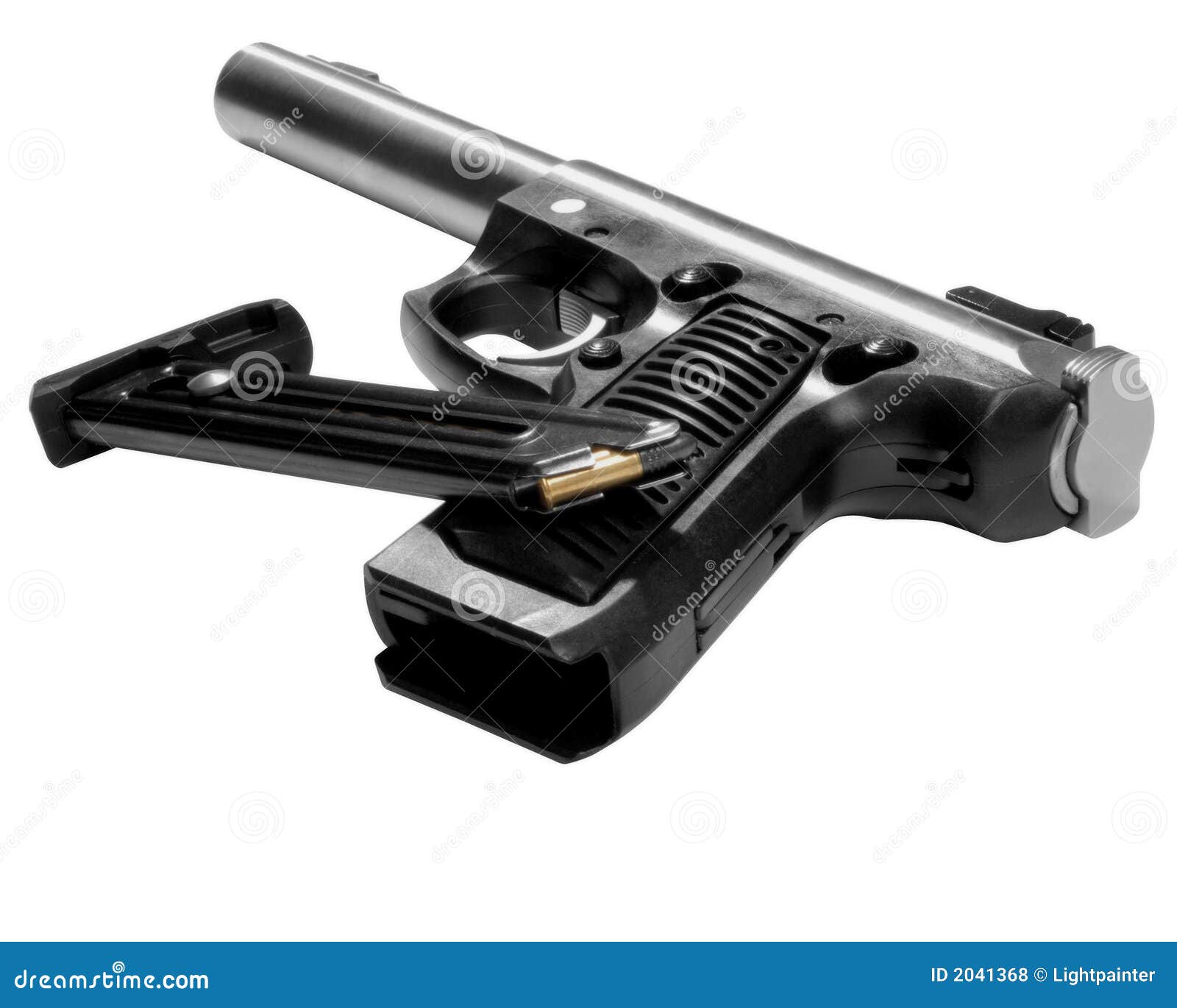 Gun with clip stock photo. Image of criminal, real, bullets - 2041368