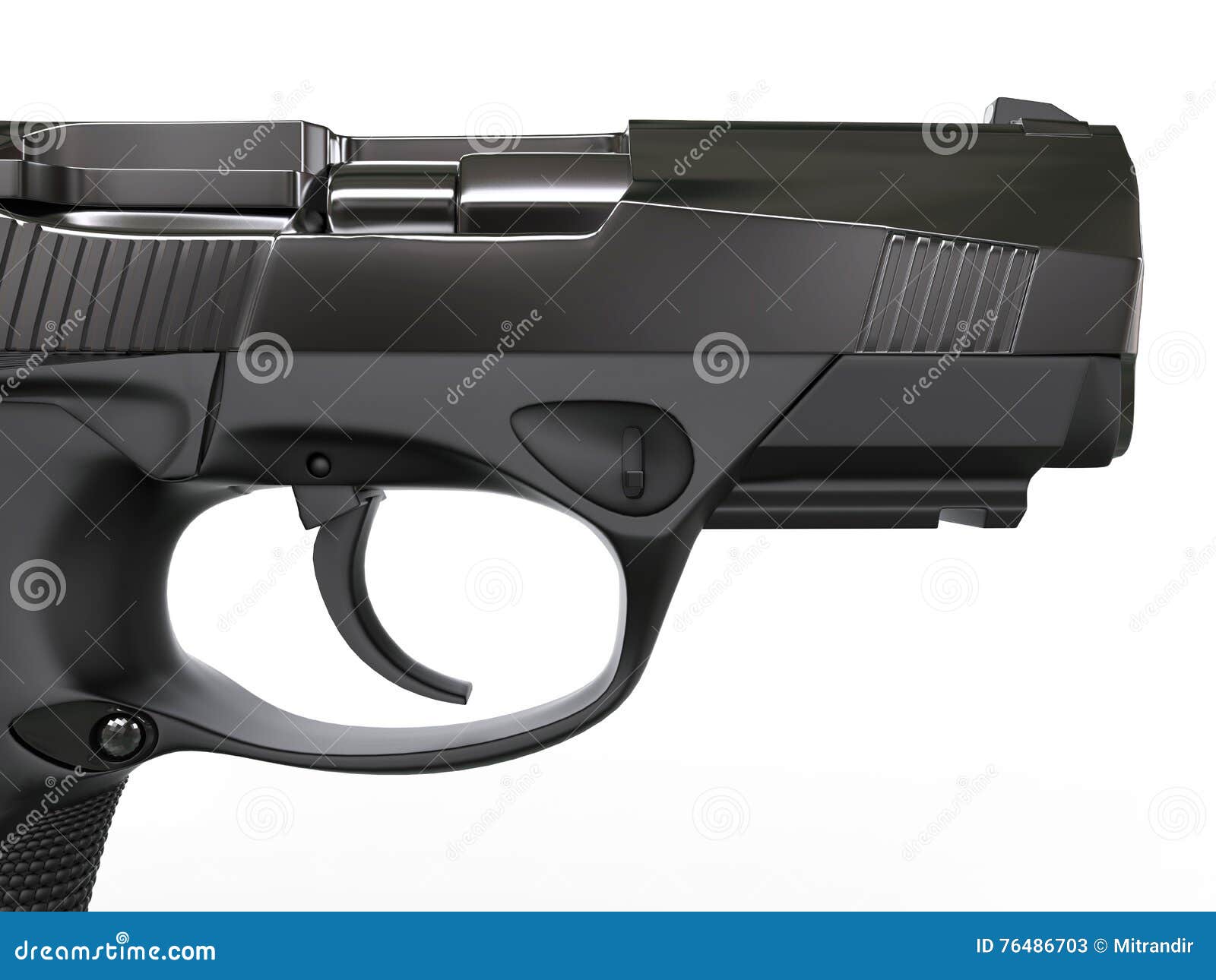 Gun - Closeup Shot - Side View Stock Image - Image of shoot, protection ...