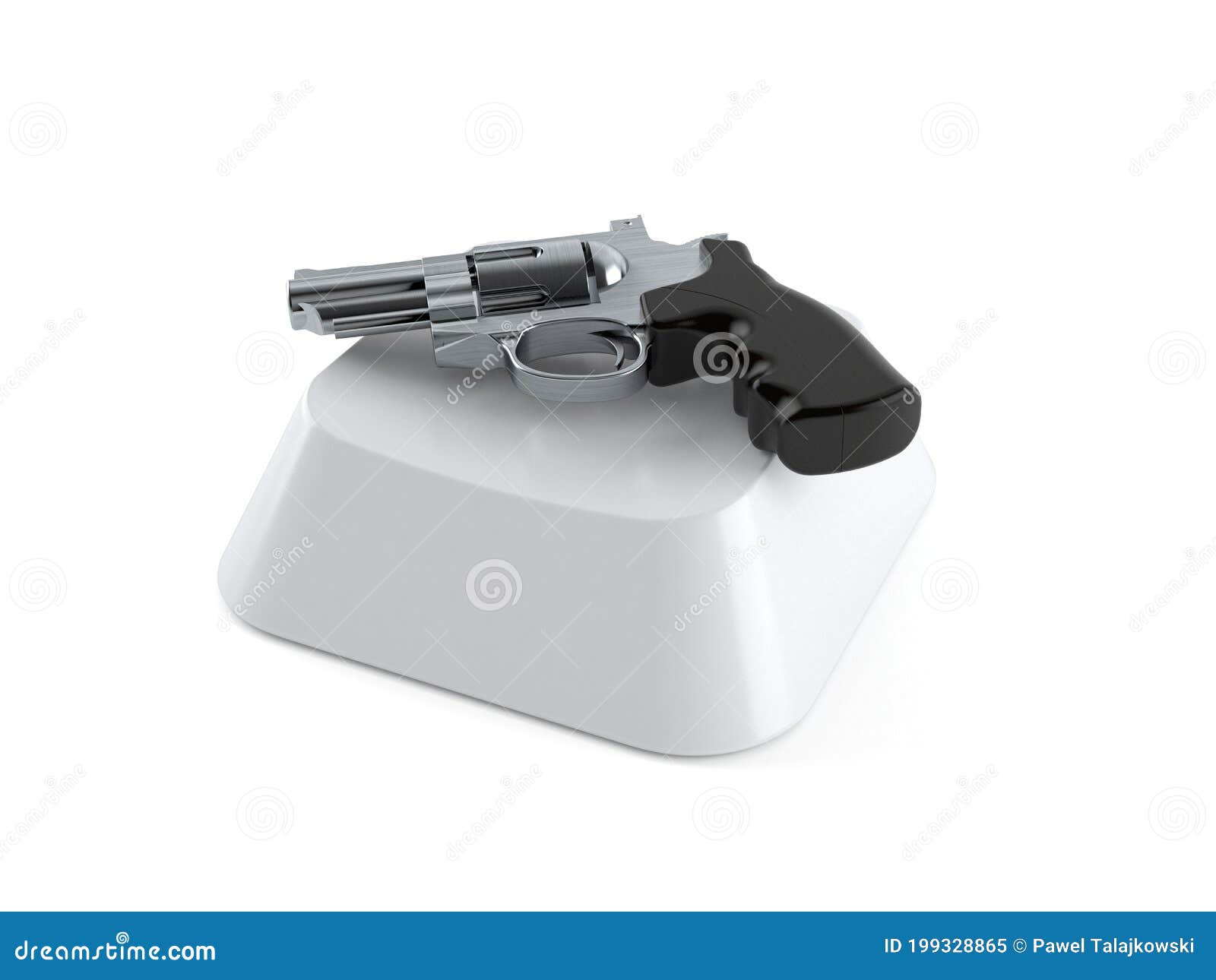 Gun on computer key stock illustration. Illustration of isolated ...