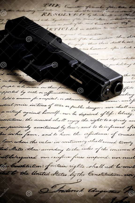 Gun on constitution stock photo. Image of control, rights - 8352916