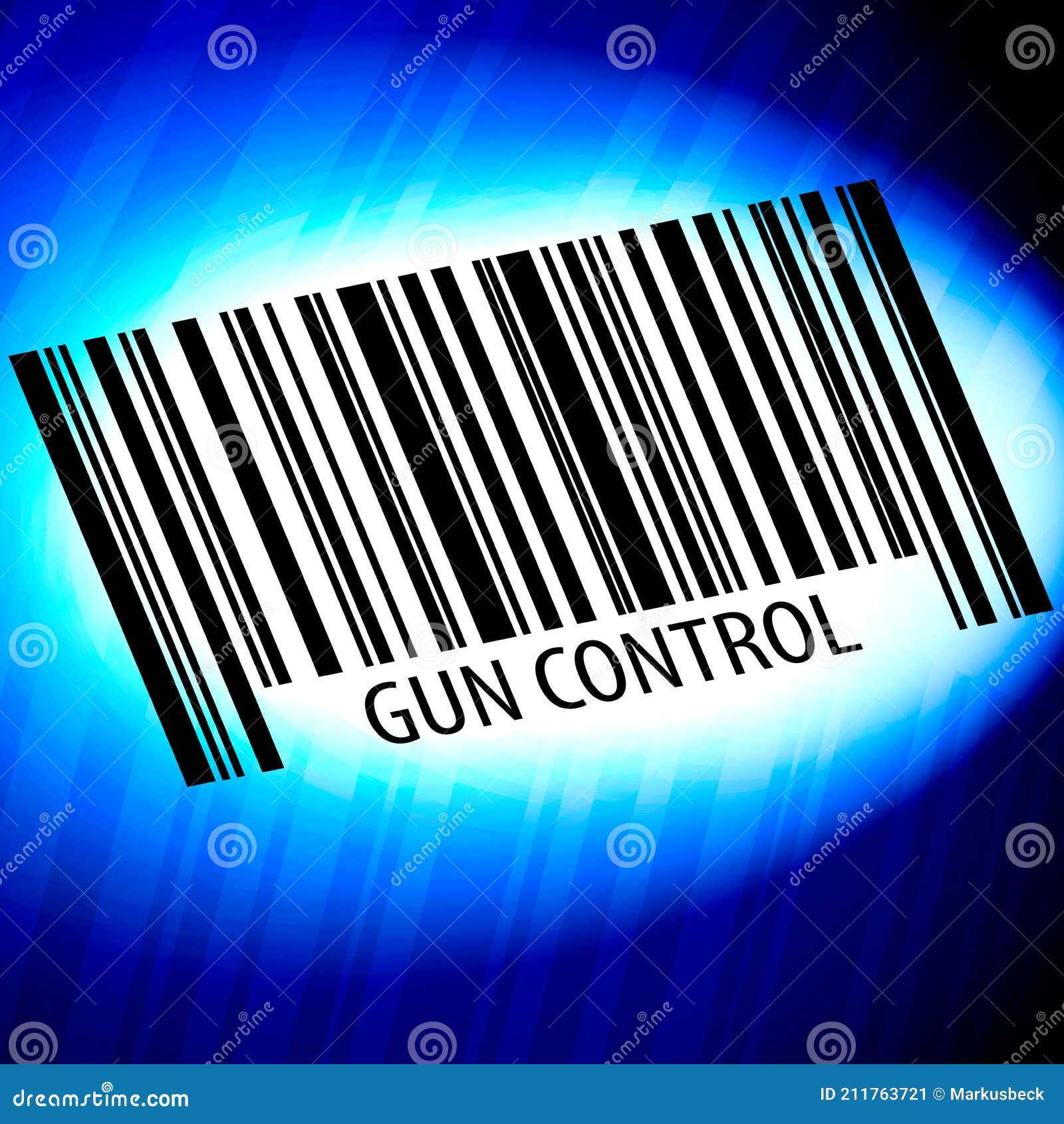 Gun Control - Barcode with Blue Background Stock Illustration ...