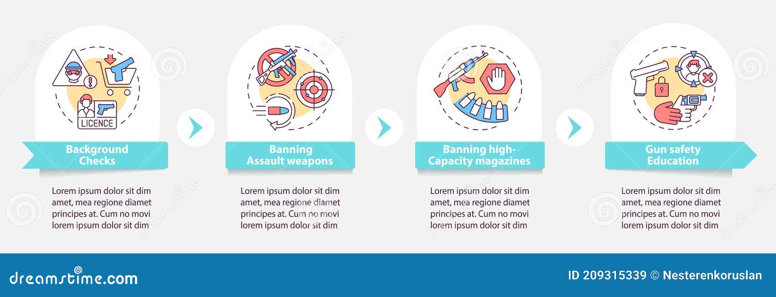 Gun Control Vector Infographic Template Stock Vector - Illustration of ...