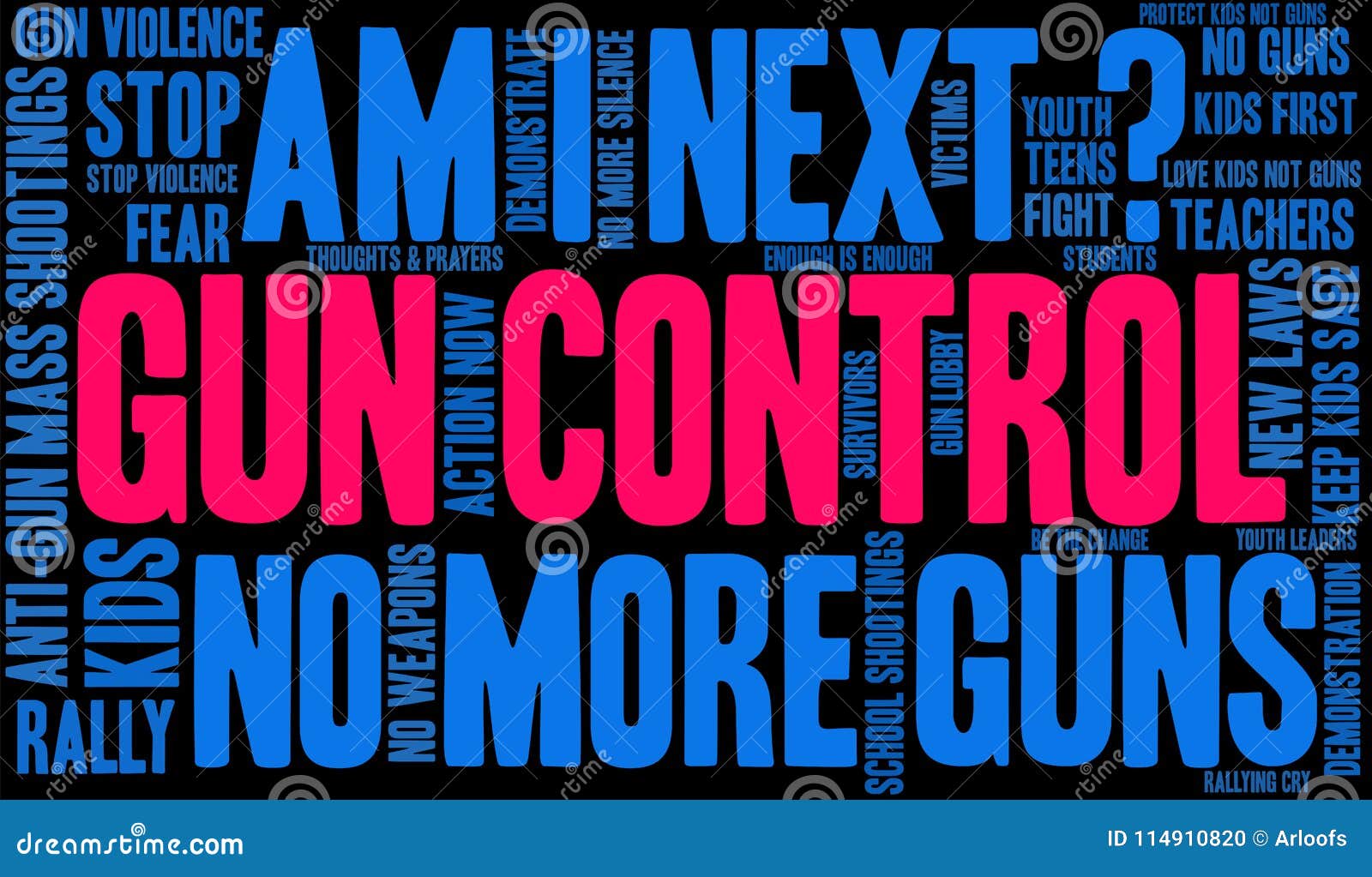 Gun Control Word Cloud stock vector. Illustration of demonstration ...