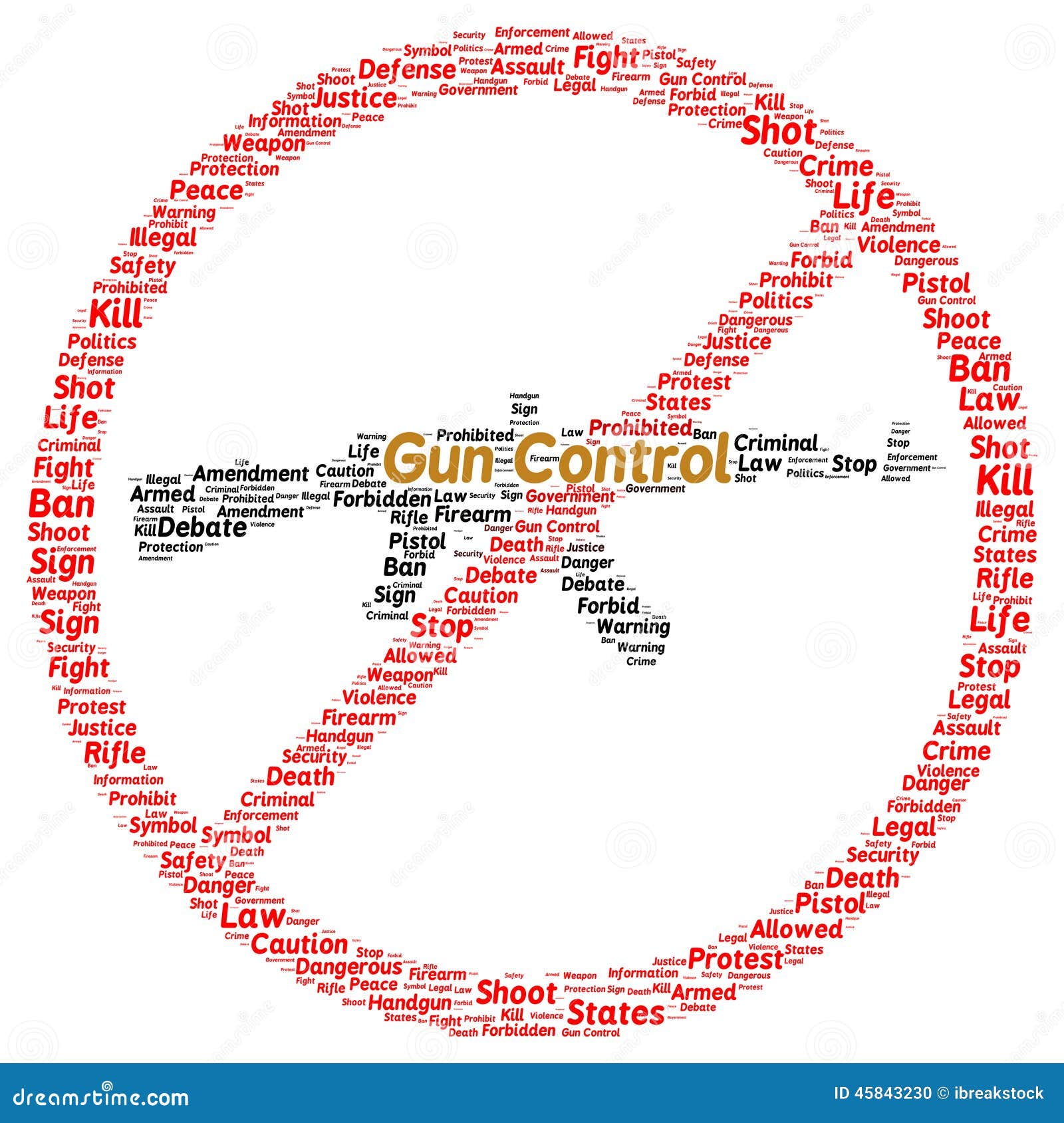 Gun Control Word Cloud Shape Stock Illustration - Illustration of legal ...