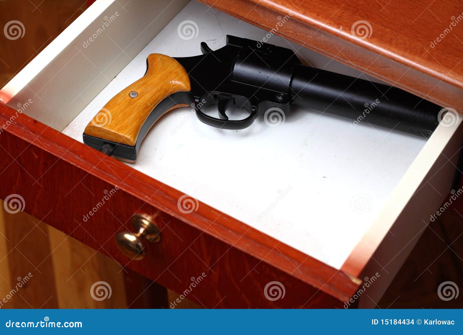Gun in drawer stock photo. Image of signal, signaling - 15184434