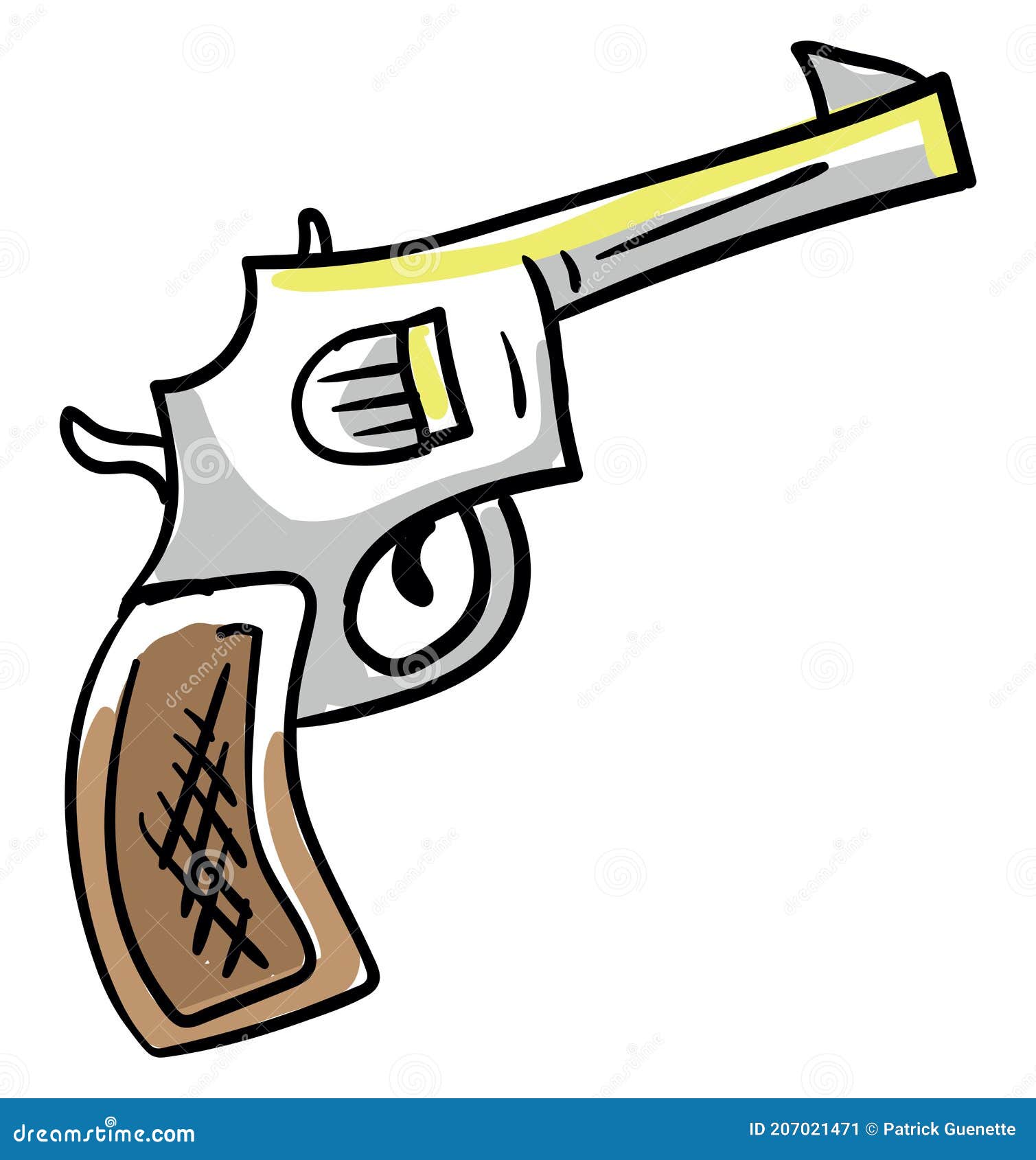 Gun Drawing, Illustration, Vector Stock Vector - Illustration of white ...
