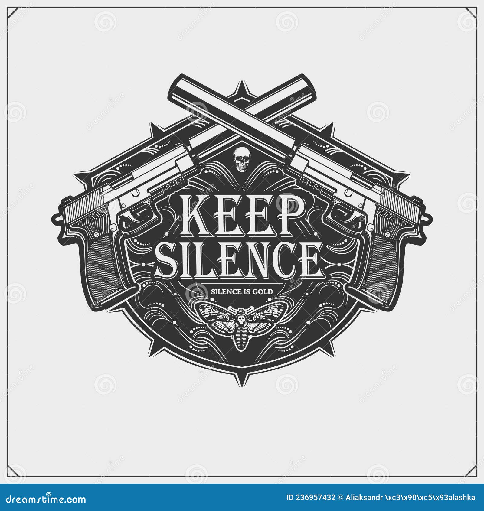 Gun Emblem, Label and Design Elements. Stock Vector - Illustration of ...