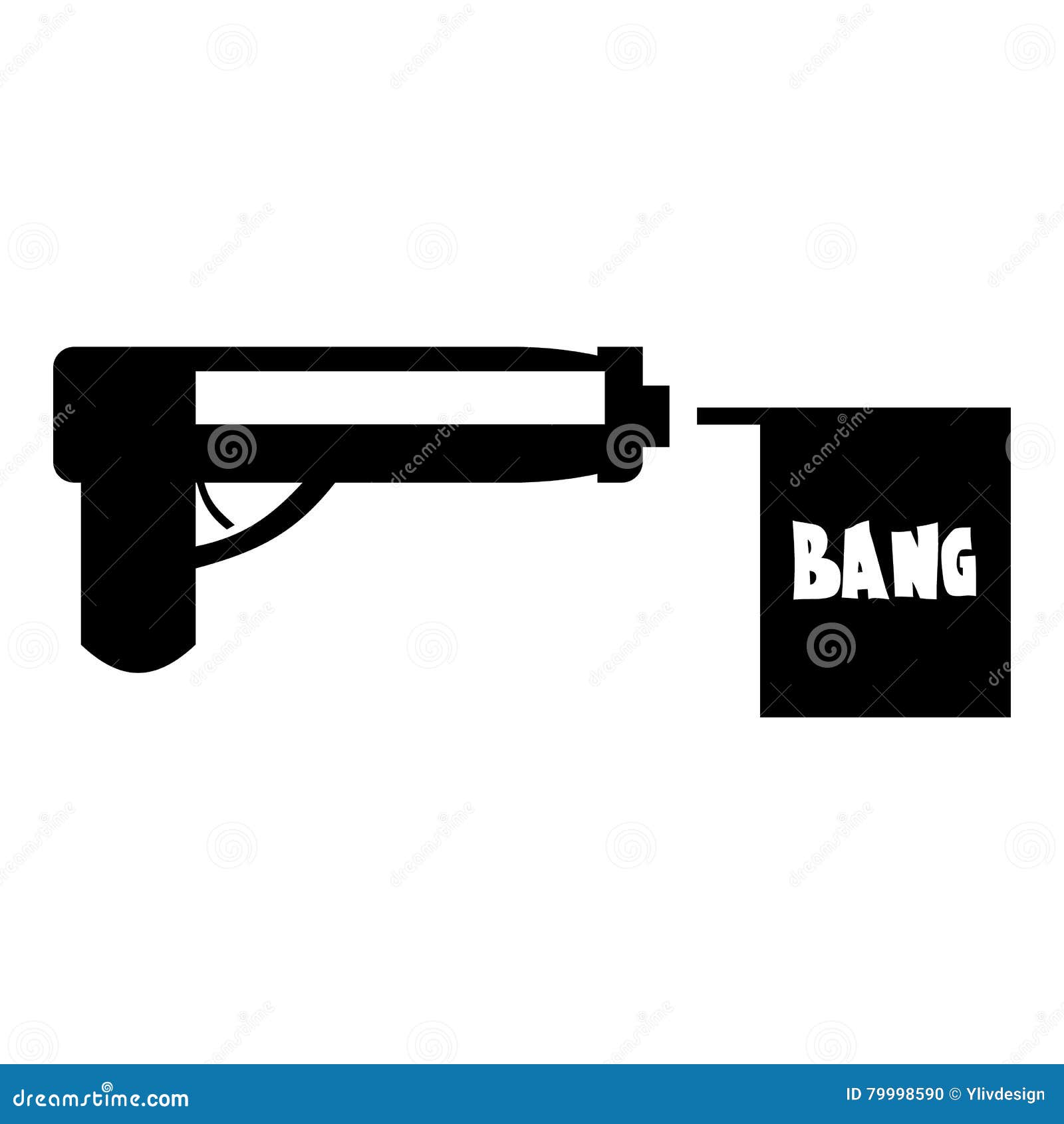 Gun with Flag Toy Icon, Simple Style Stock Vector - Illustration of ...