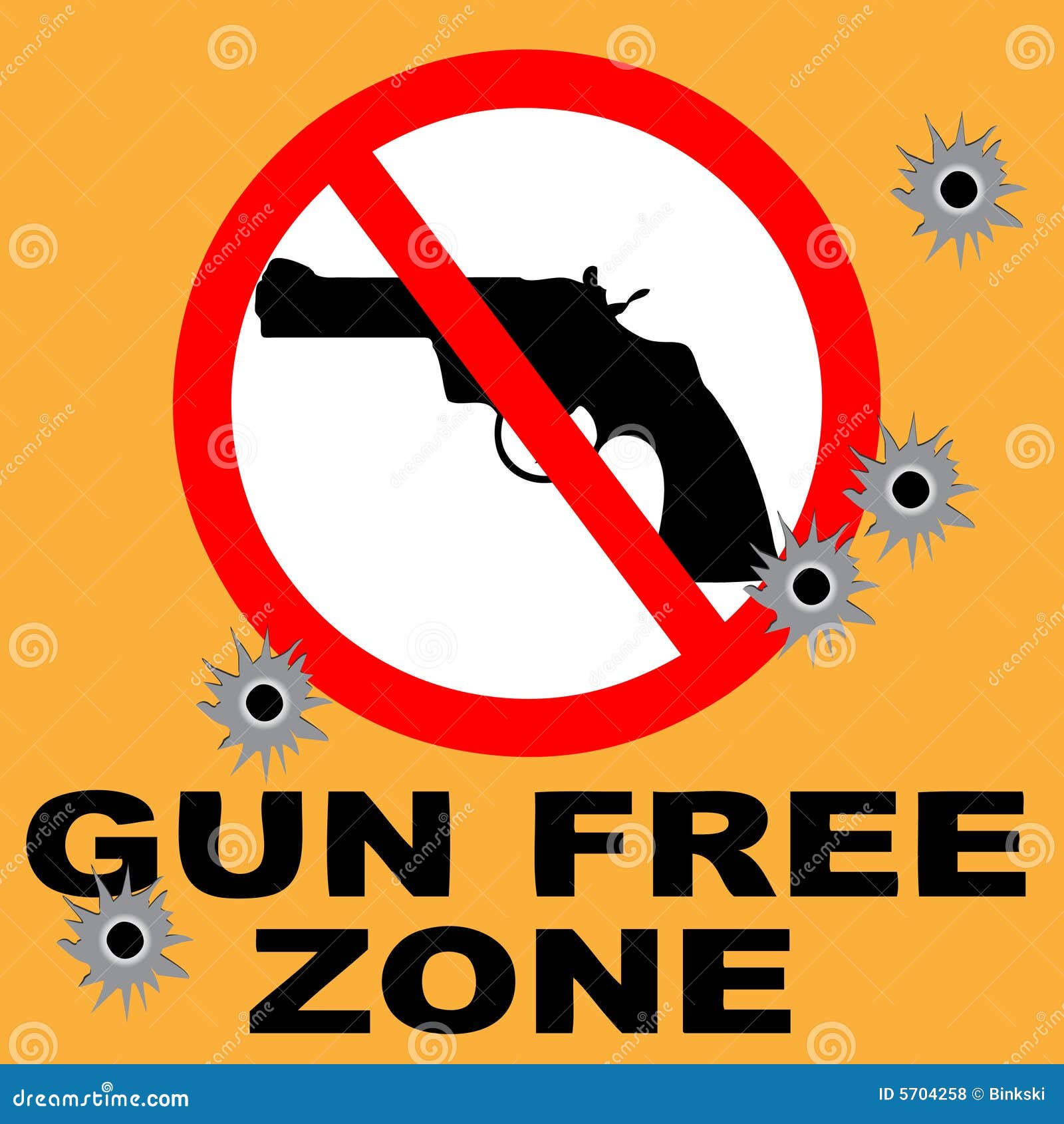Gun Free Zone Assault Rifle Sign Cartoon Vector | CartoonDealer.com ...