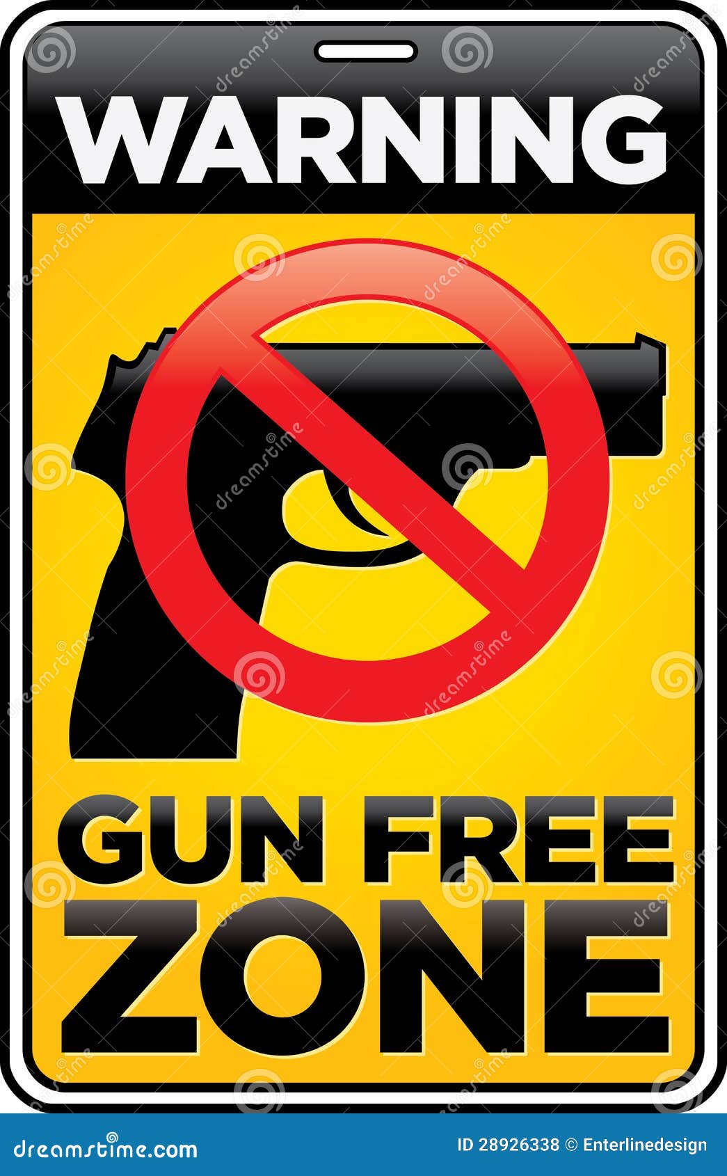 Gun Free Zone Assault Rifle Sign Cartoon Vector | CartoonDealer.com ...