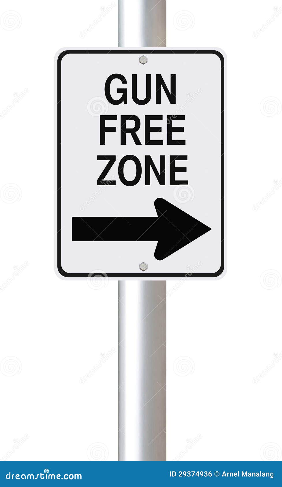 Gun Free Zone this Way stock photo. Image of street, caution - 29374936