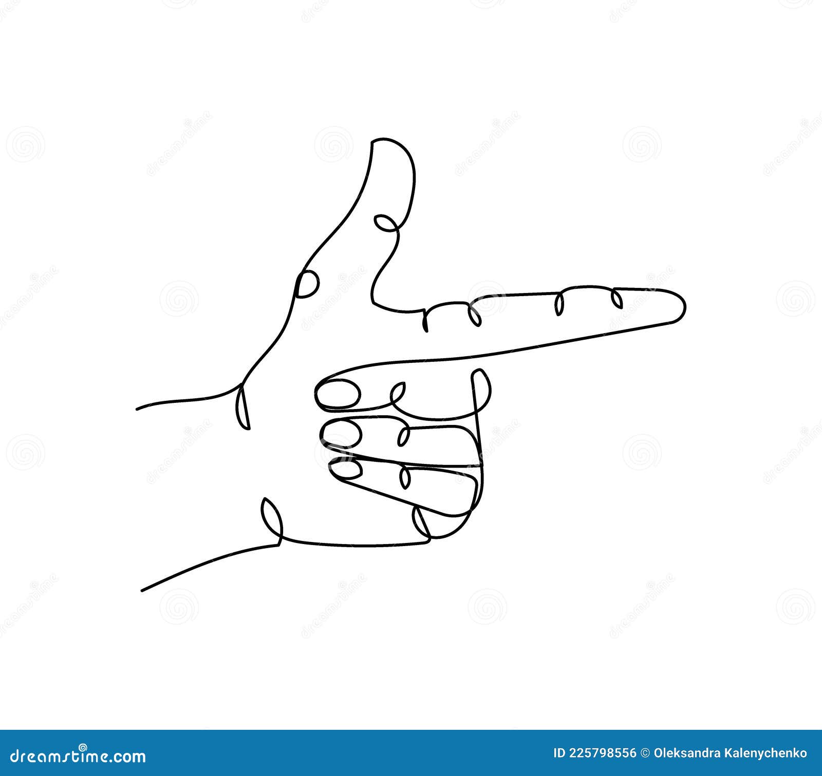 Gun Gesture One Line Art. Continuous Line Drawing of Gesture, Hand ...