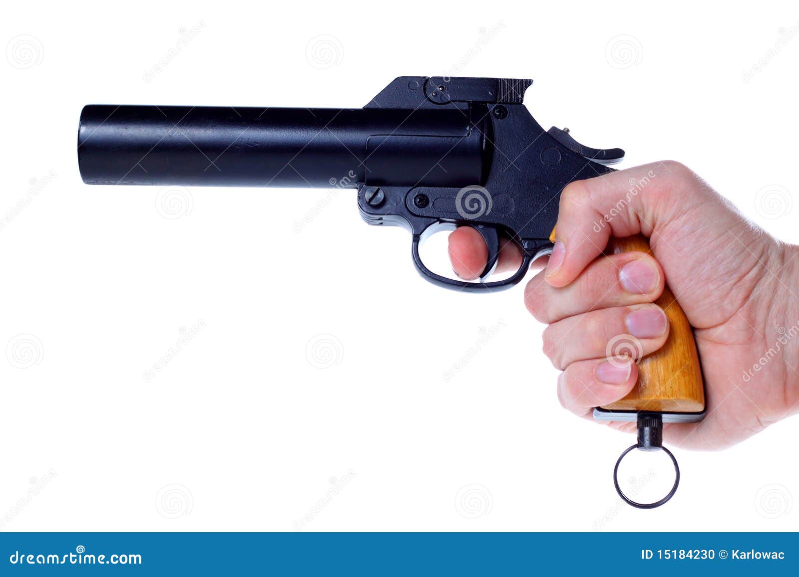 Gun in hand stock photo. Image of signal, metal, protection - 15184230