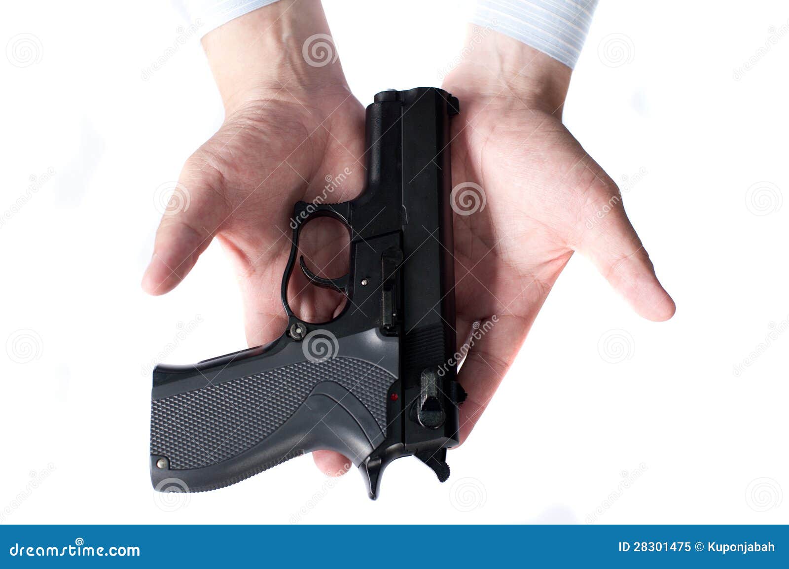 Gun in hand stock image. Image of people, gunman, isolated - 28301475