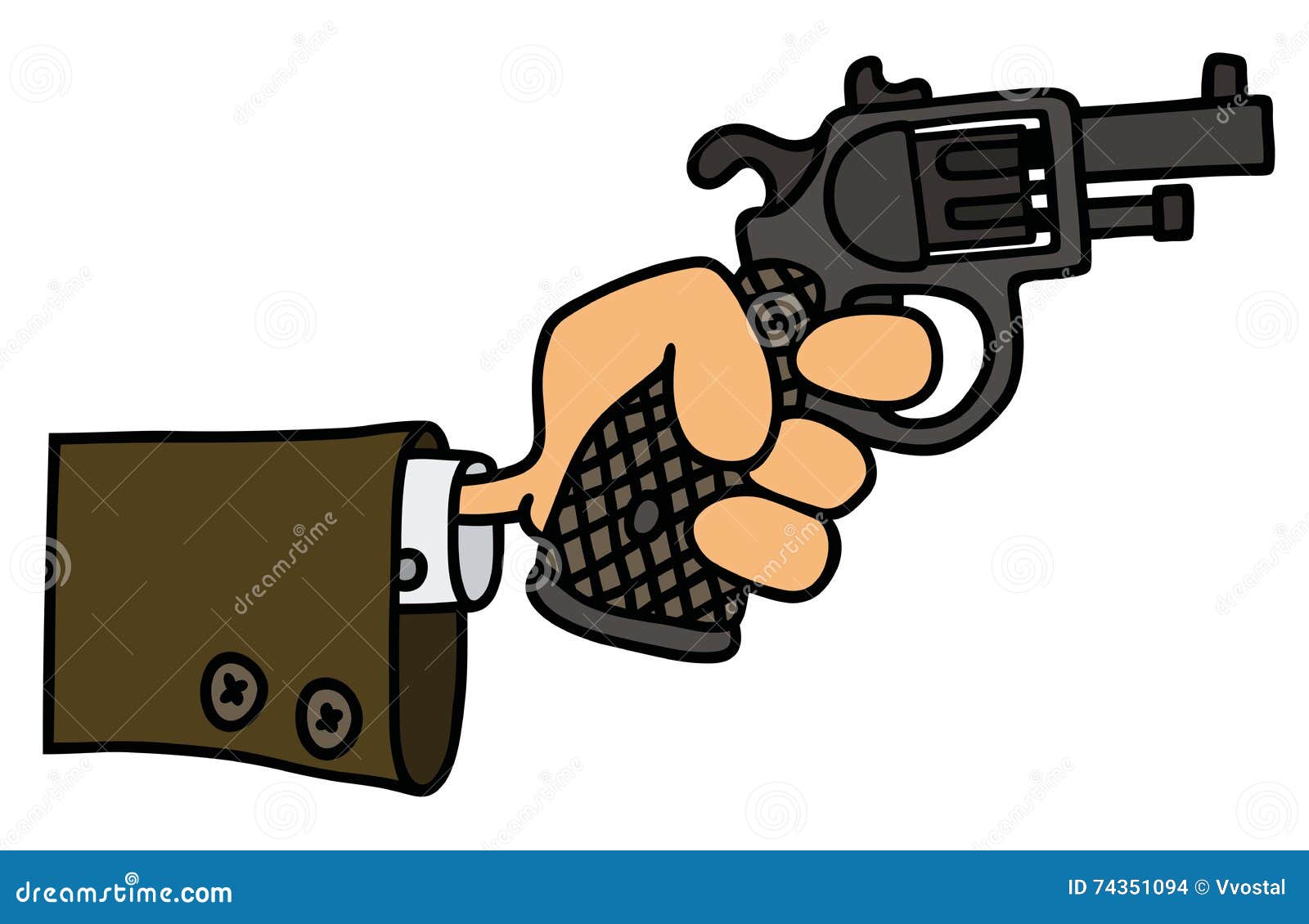 Gun in a hand stock vector. Illustration of handgun, funny - 74351094