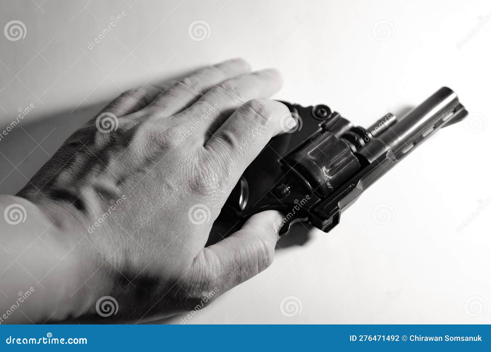 Gun in Hand Monotone in Crime Concept Stock Photo - Image of classroom ...