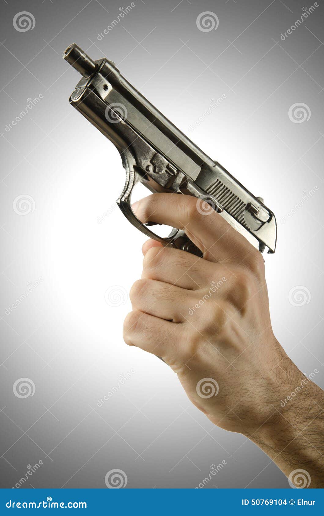 Gun in the hand stock photo. Image of grip, gradient - 50769104