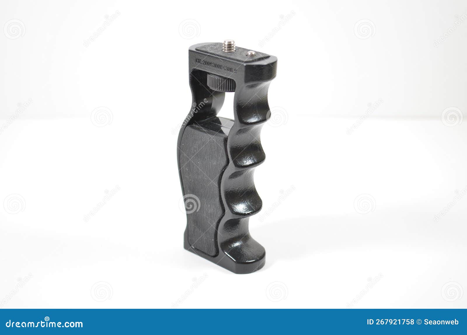 A Gun Handle, Black Plastic Revolver Handle Isolated Stock Photo ...