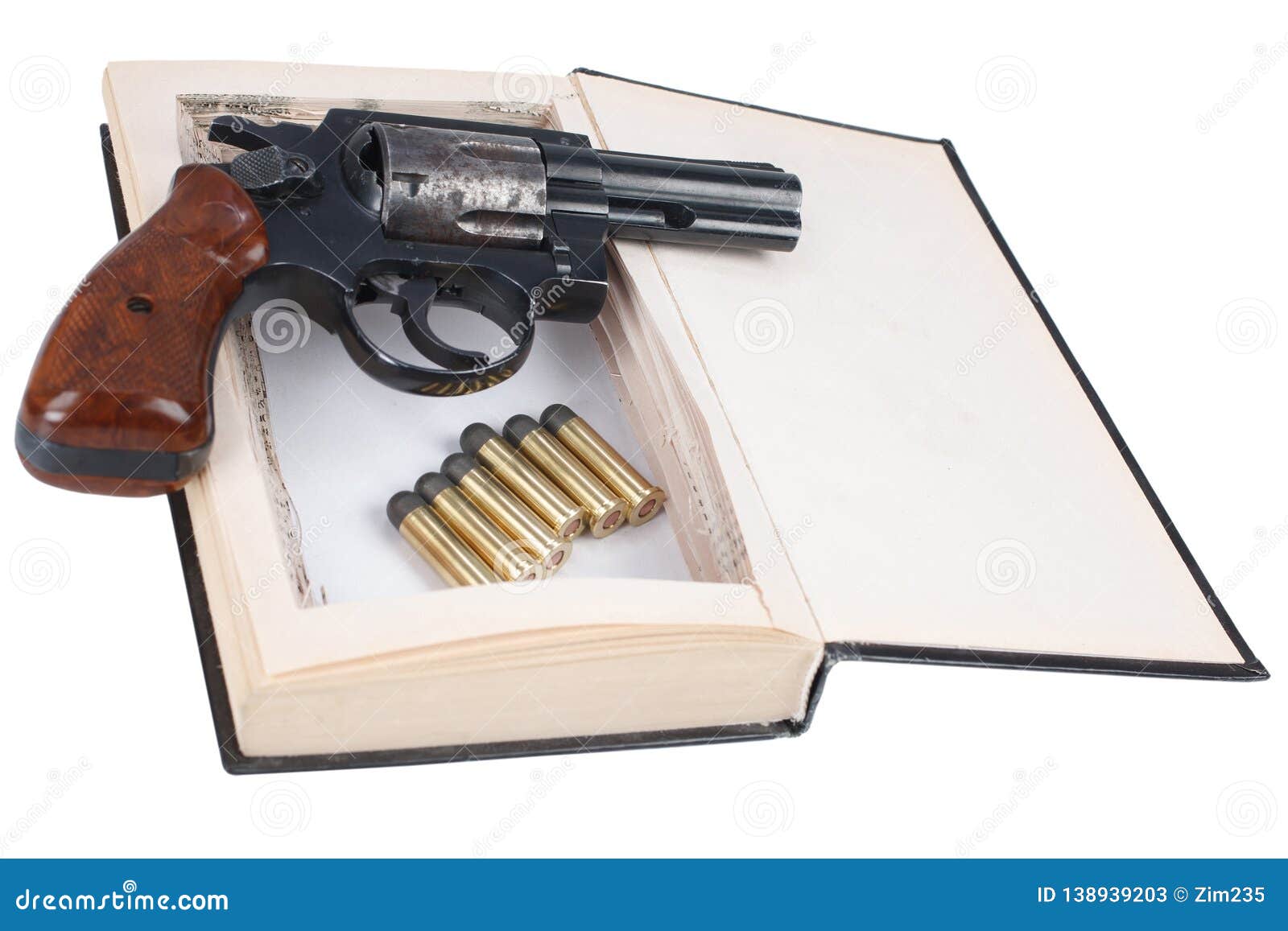 A gun hidden inside a book stock image. Image of case - 138939203