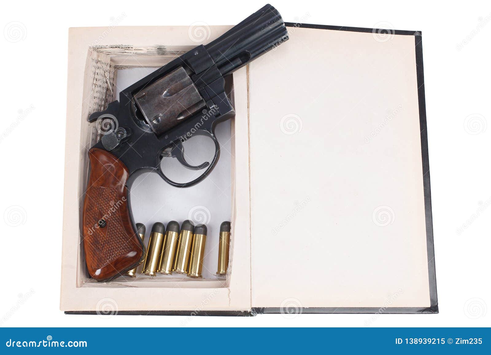 A gun hidden inside a book stock image. Image of book - 138939215