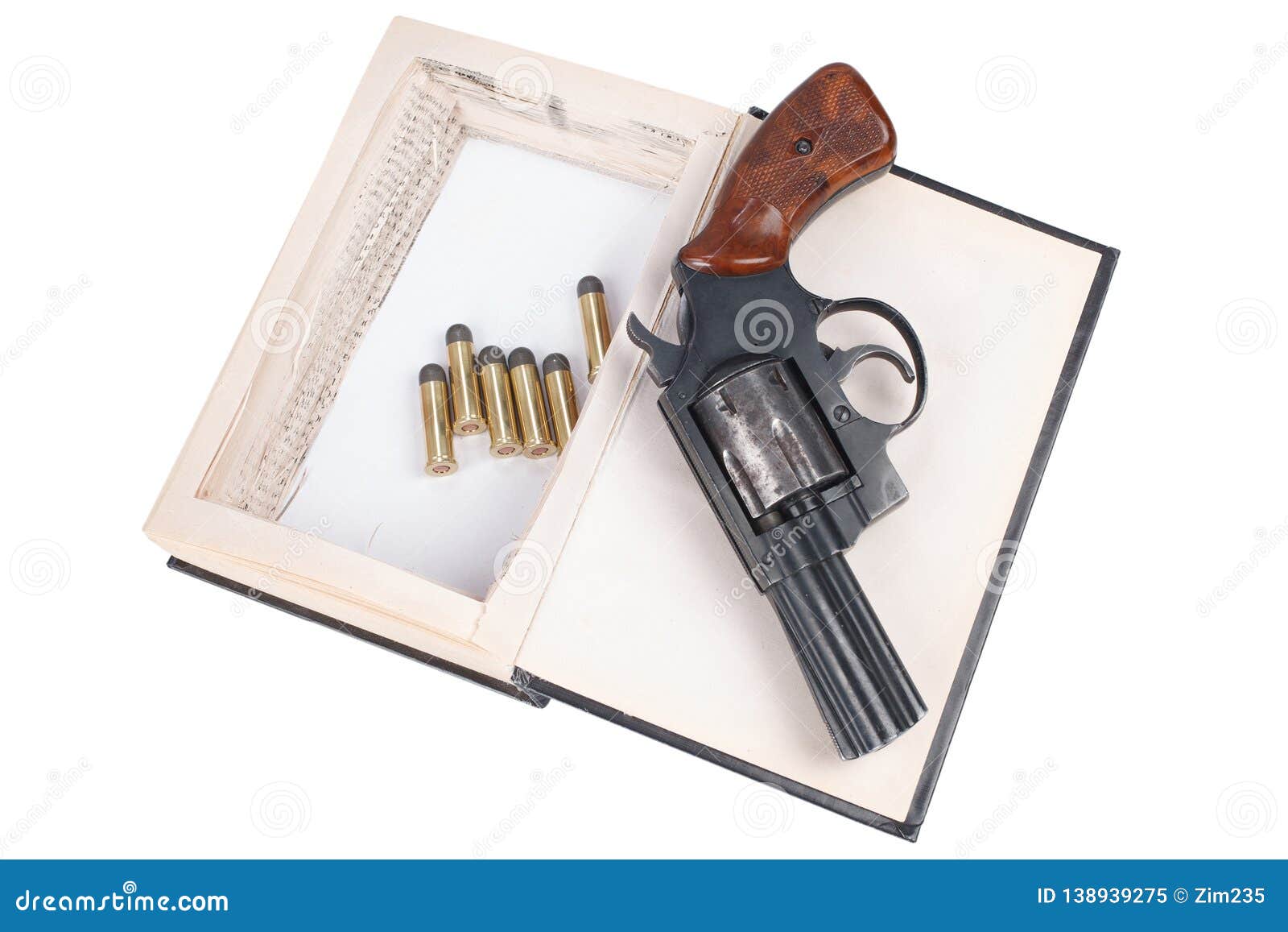 A gun hidden inside a book stock image. Image of hidden - 138939275