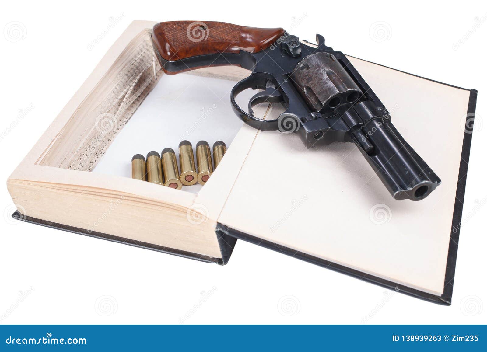 A gun hidden inside a book stock image. Image of nostra - 138939263