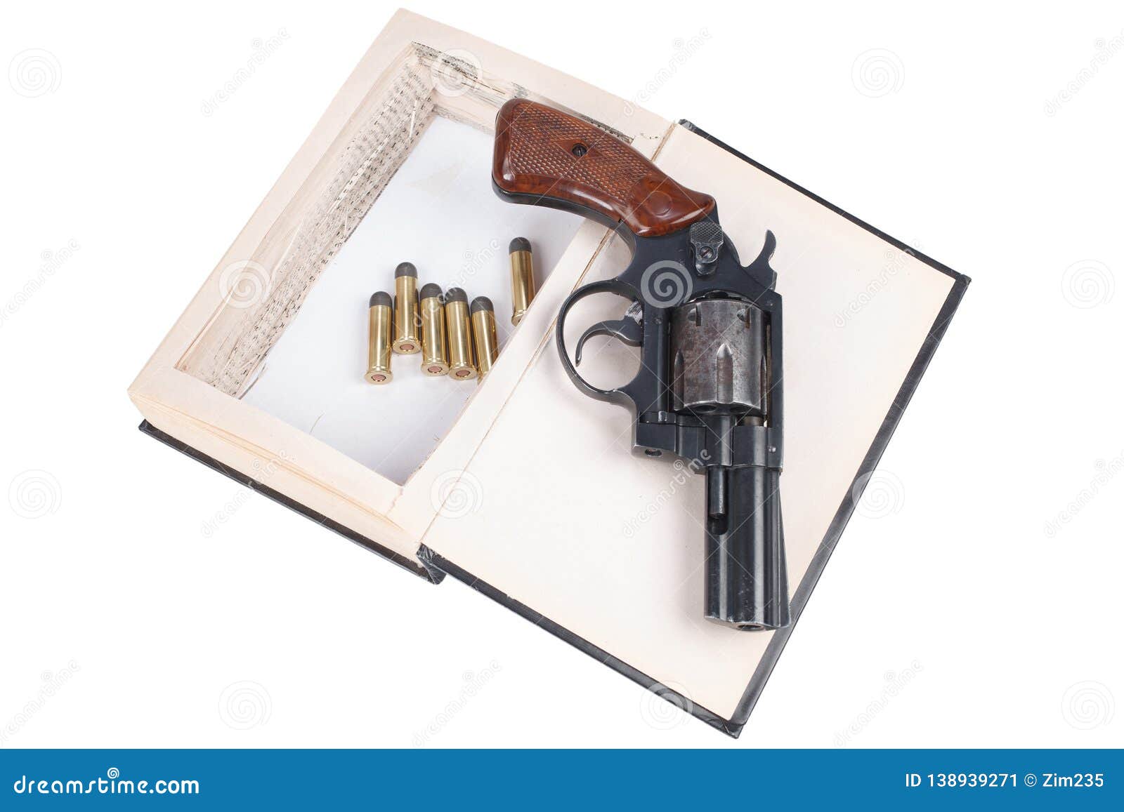 A gun hidden inside a book stock image. Image of case - 138939271