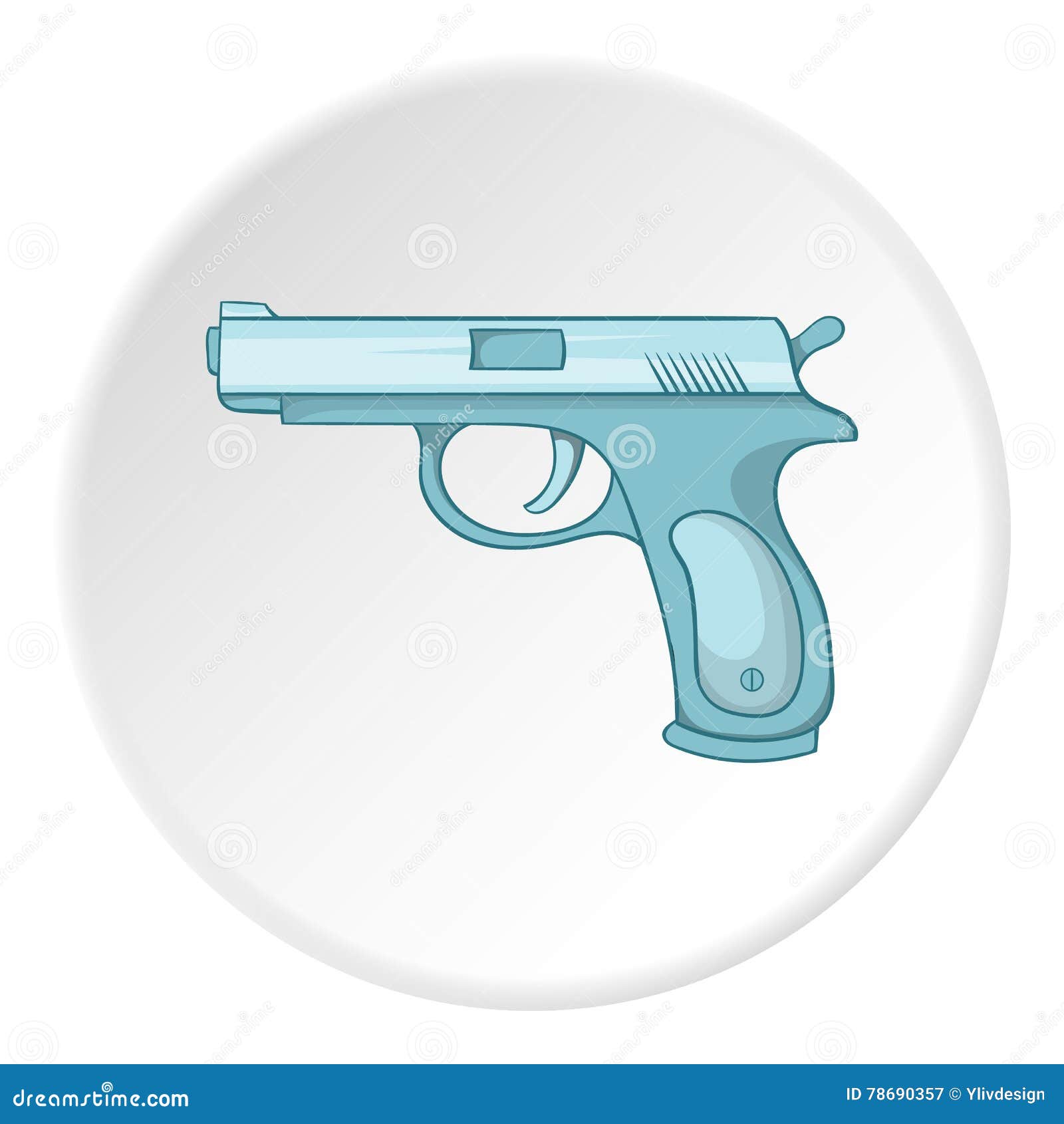 Gun icon, cartoon style stock vector. Illustration of purchase - 78690357