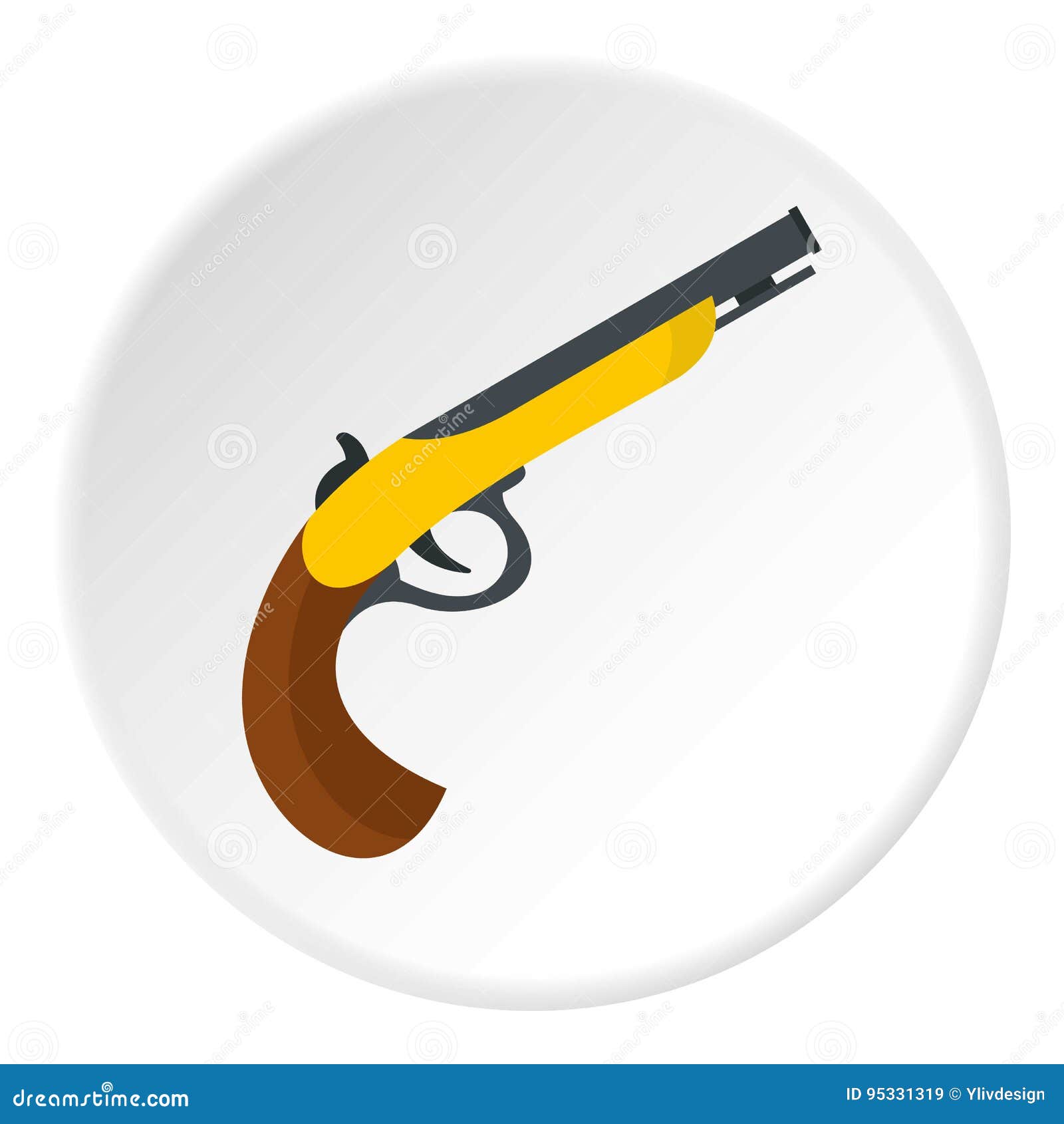 Gun icon circle stock vector. Illustration of vector - 95331319