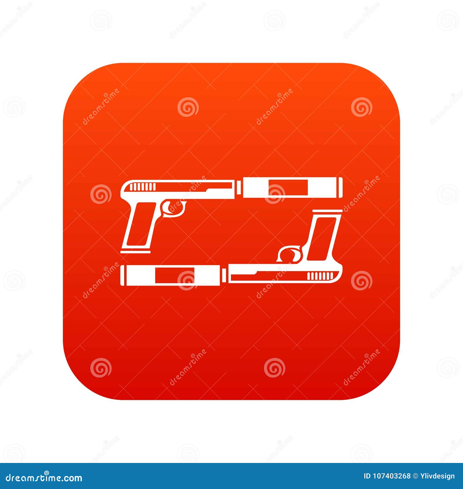 Gun icon digital red stock vector. Illustration of historic - 107403268