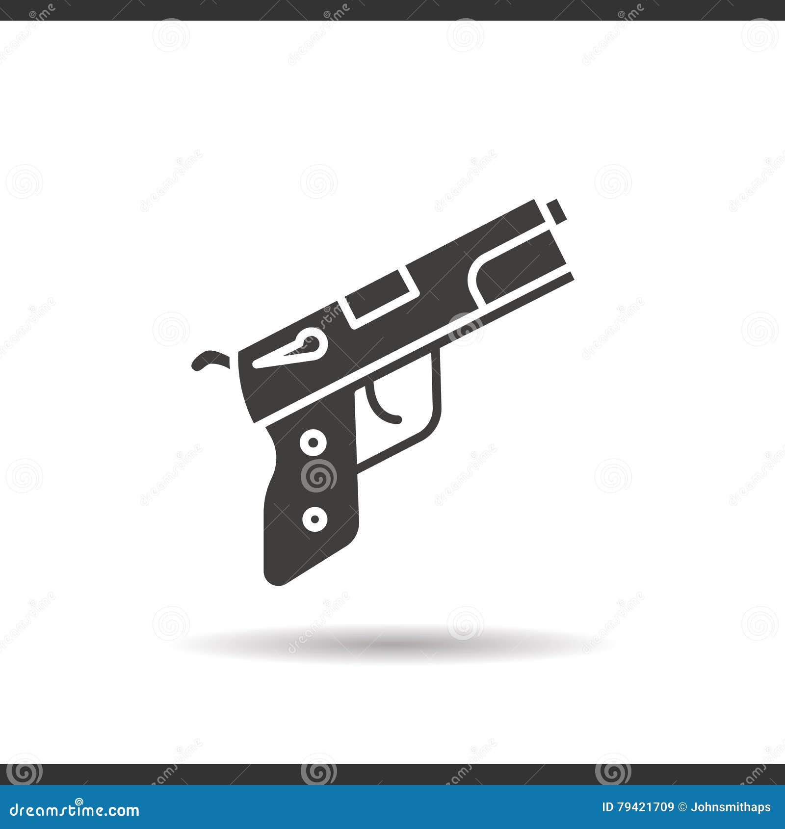 Gun Icon. Drop Shadow Silhouette Symbol Stock Vector - Illustration of ...